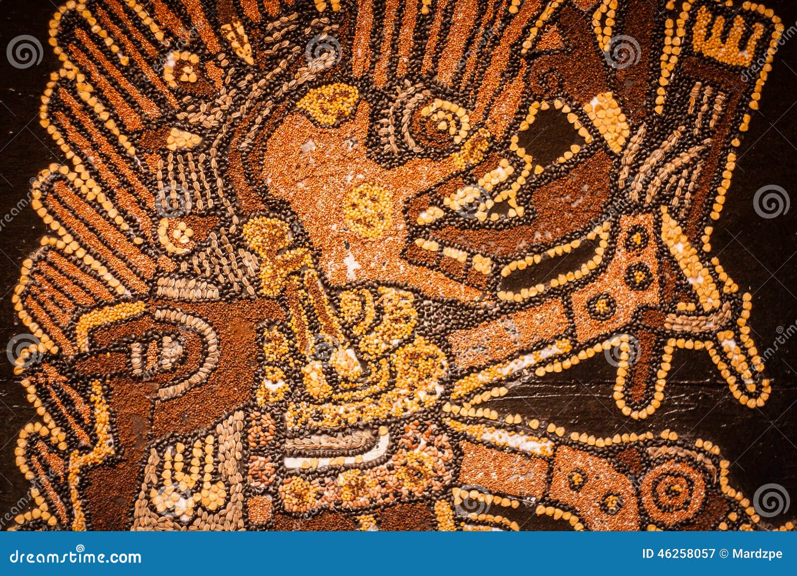 Prehispanic Mosaic from Seeds and Grains Stock Image - Image of aztec ...