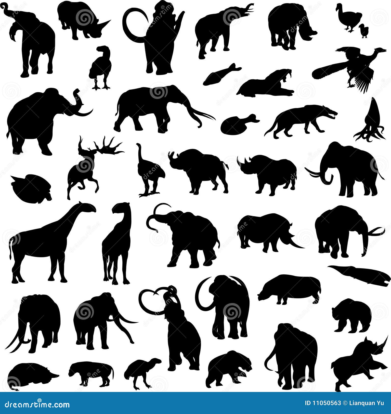 Prehistoric Animals stock vector. Illustration of elasmotherium - 11050563