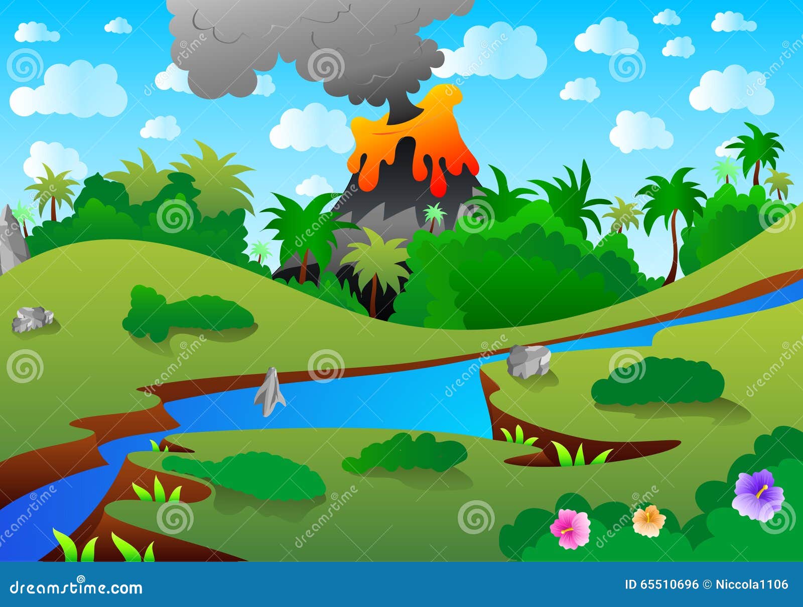 Prehistoric background stock vector. Illustration of smoke - 65510696