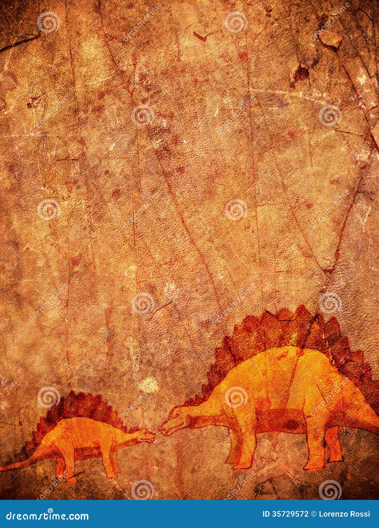 Prehistoric Background with Dinosaur Stock Illustration - Illustration ...