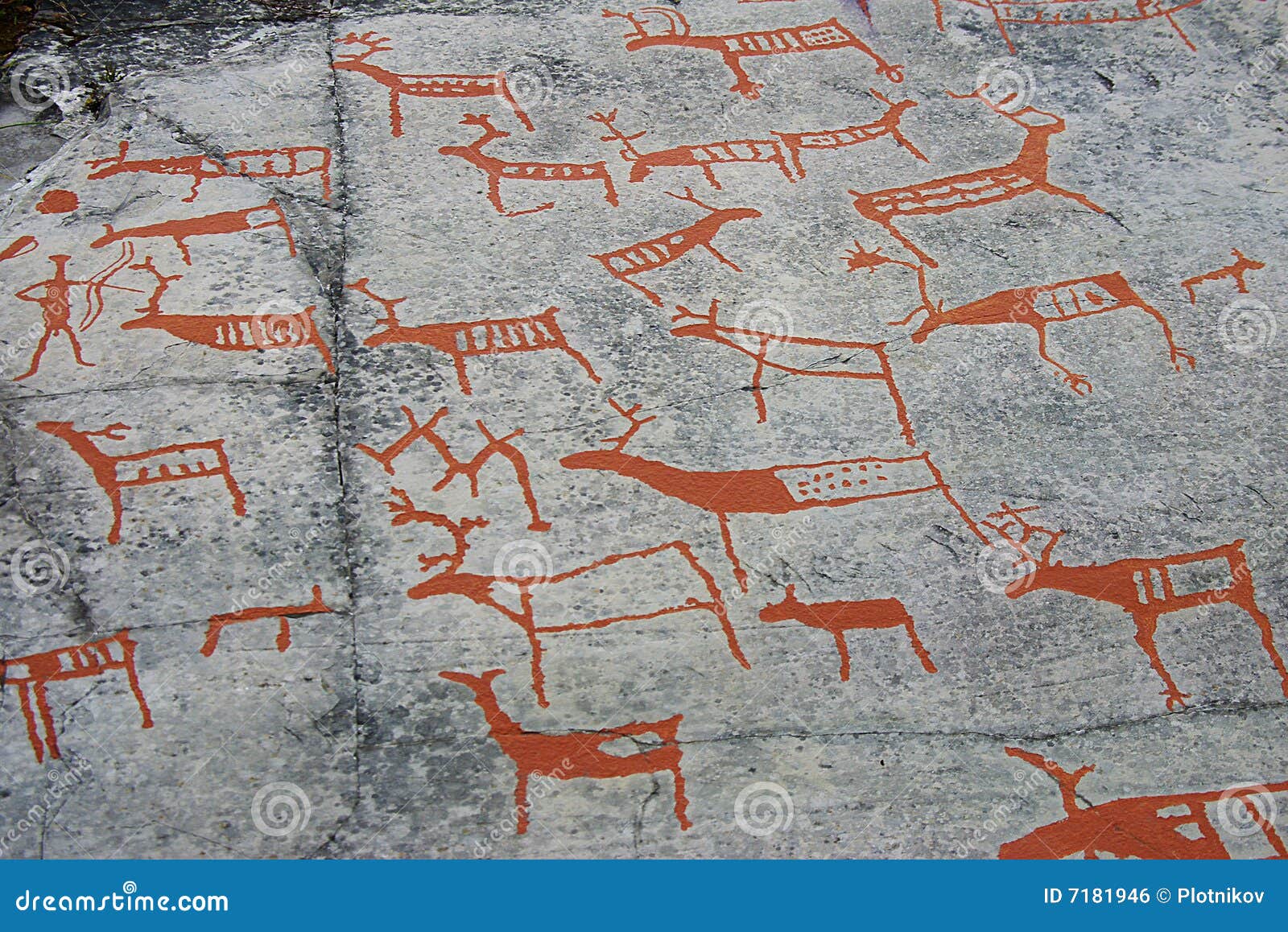 Prehistoric cave painting stock photo. Image of tribe - 7181946