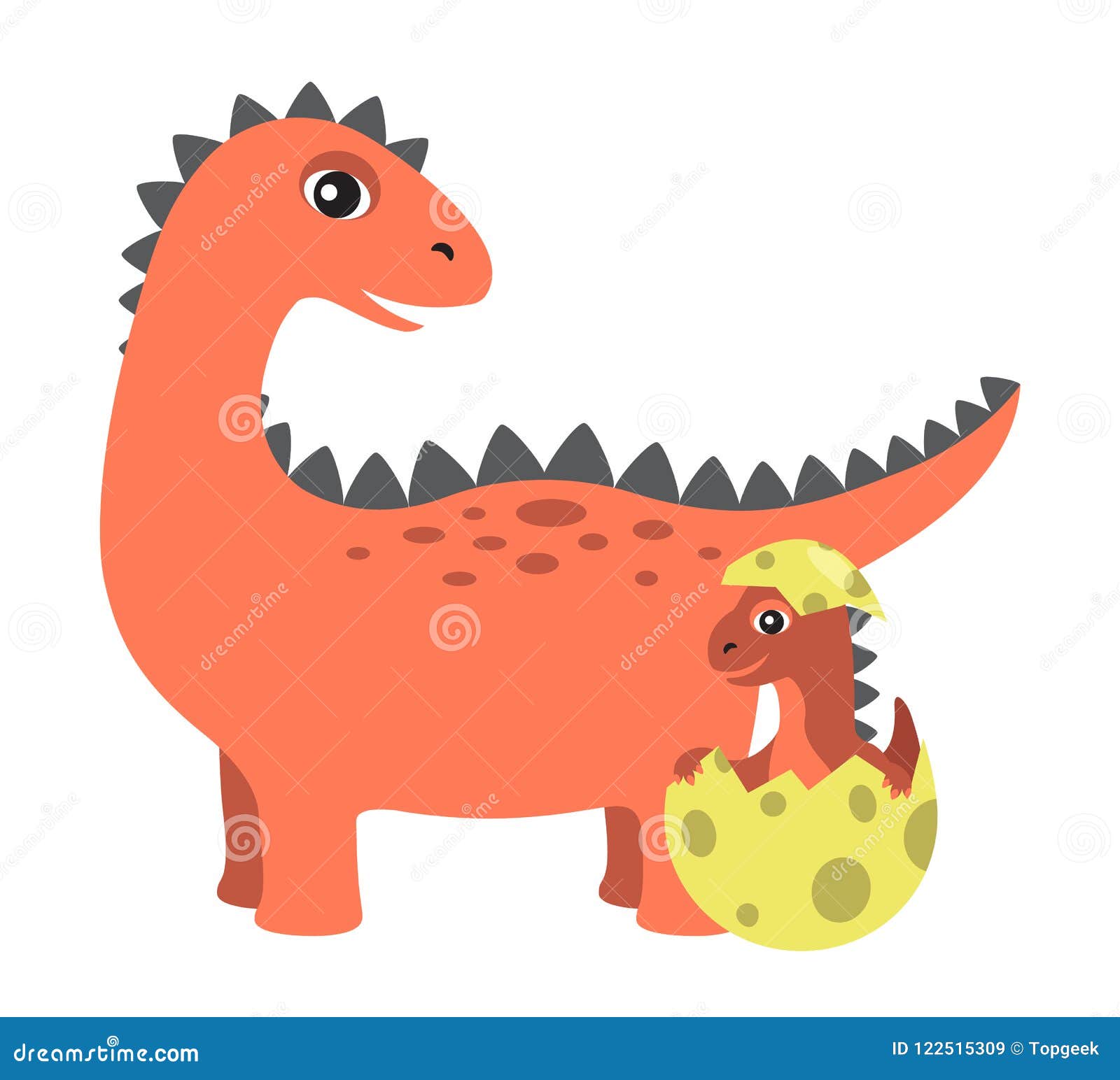 Prehistoric Creature and Egg Vector Illustration Stock Vector ...