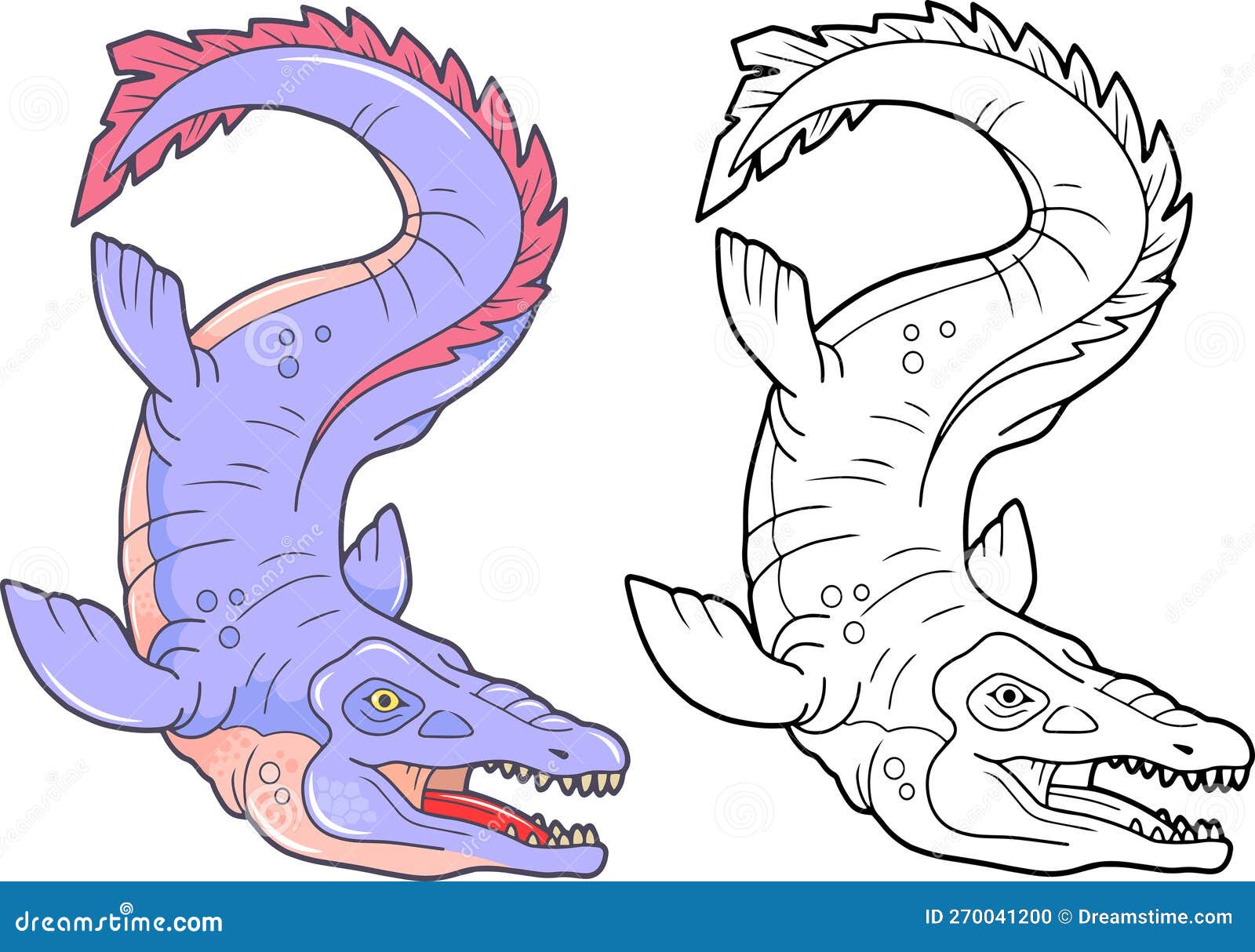 Prehistoric Dinosaur Mosasaurus Stock Vector - Illustration of ...