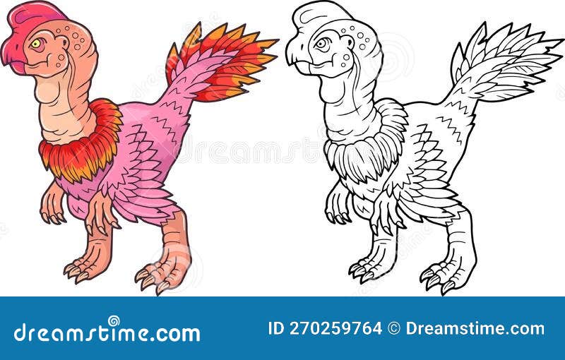 Prehistoric Dinosaur Oviraptor, Illustration Stock Vector ...