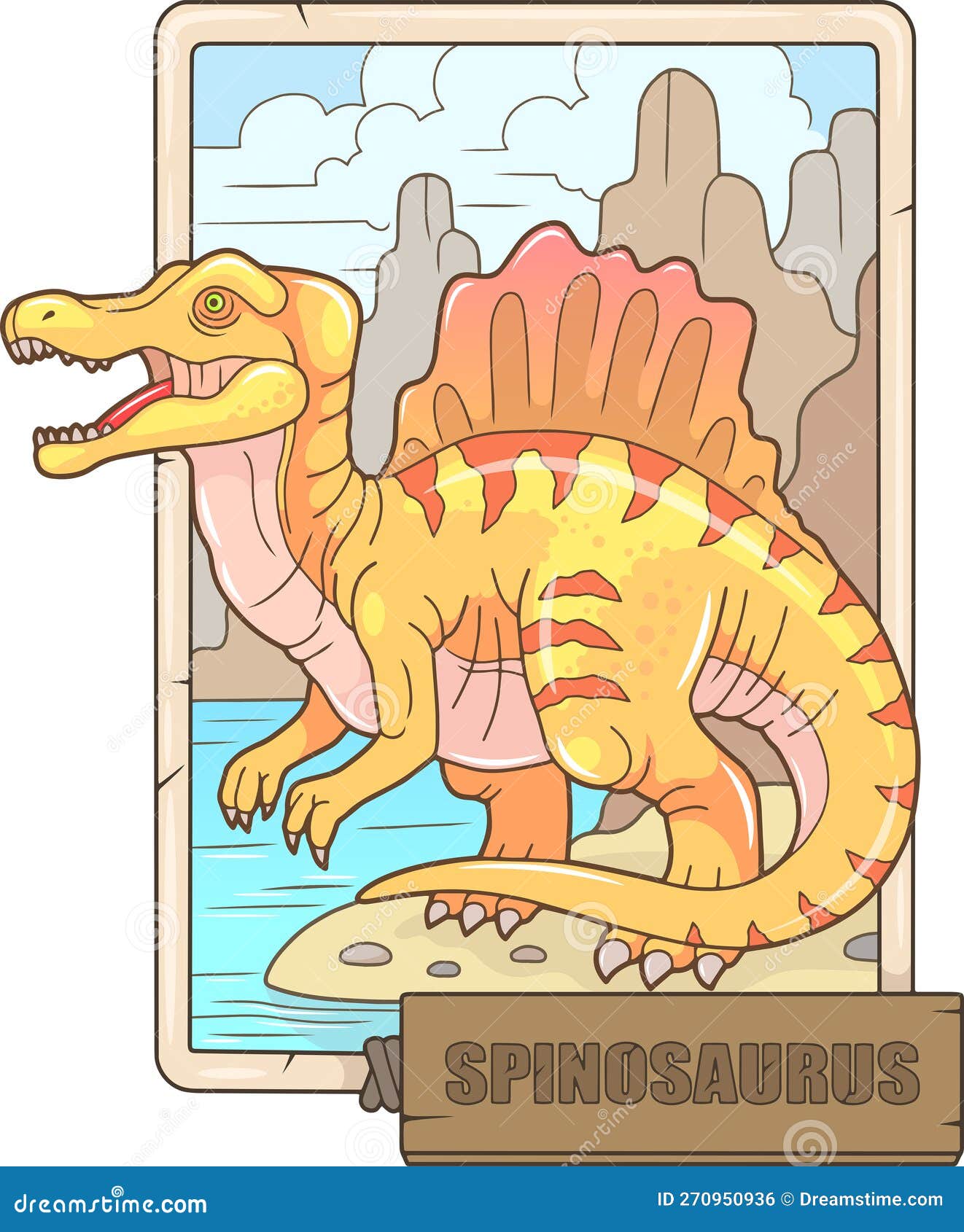 Prehistoric Dinosaur Spinosaurus Stock Vector - Illustration of dino ...