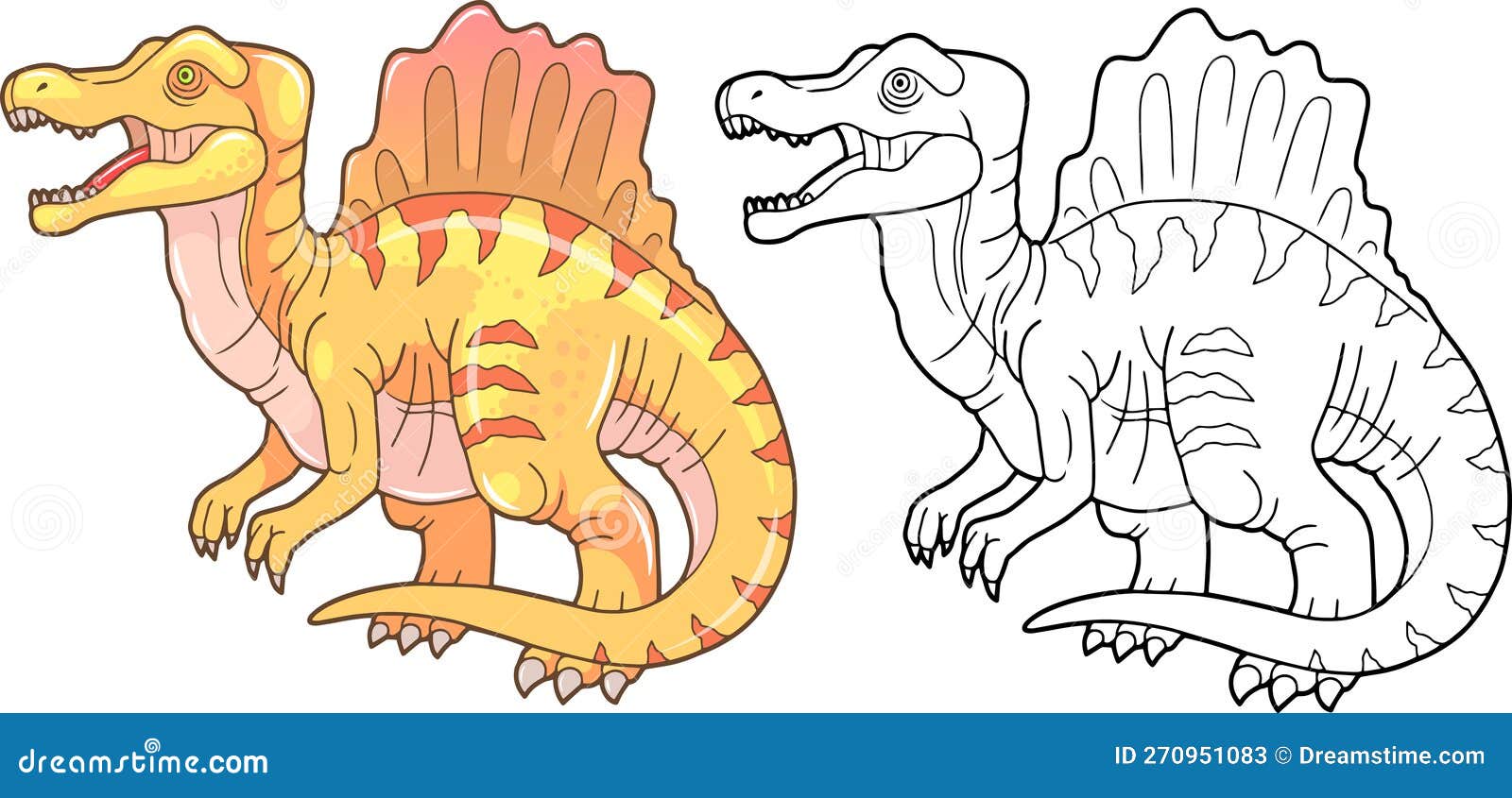 Prehistoric Dinosaur Spinosaurus Stock Vector - Illustration of ...