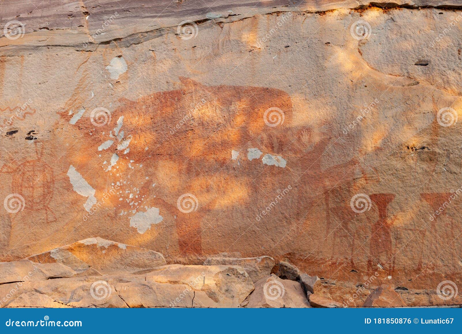 Prehistoric Drawing On A Cave Wall Stock Photography | CartoonDealer ...