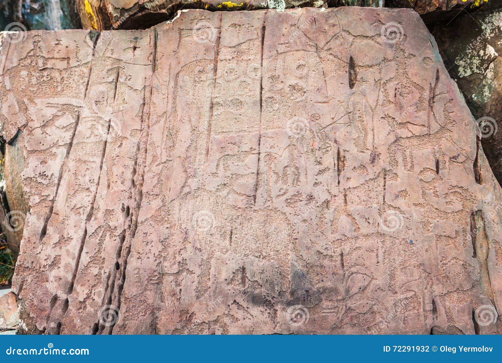 Prehistoric Drawing on Stone Stock Photo - Image of historical, tribe ...