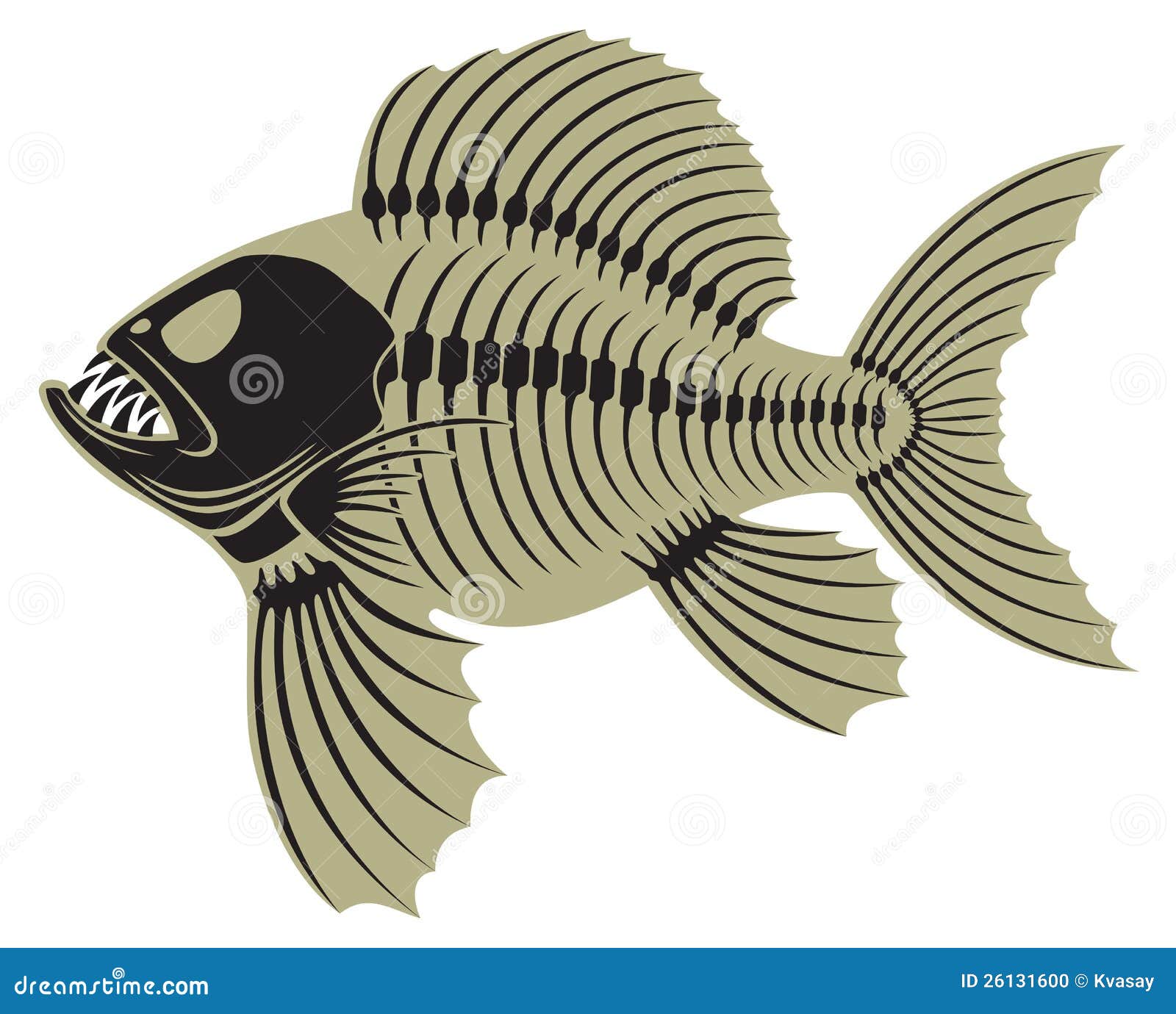 Prehistoric fish stock vector. Illustration of fish, vertebra - 26131600