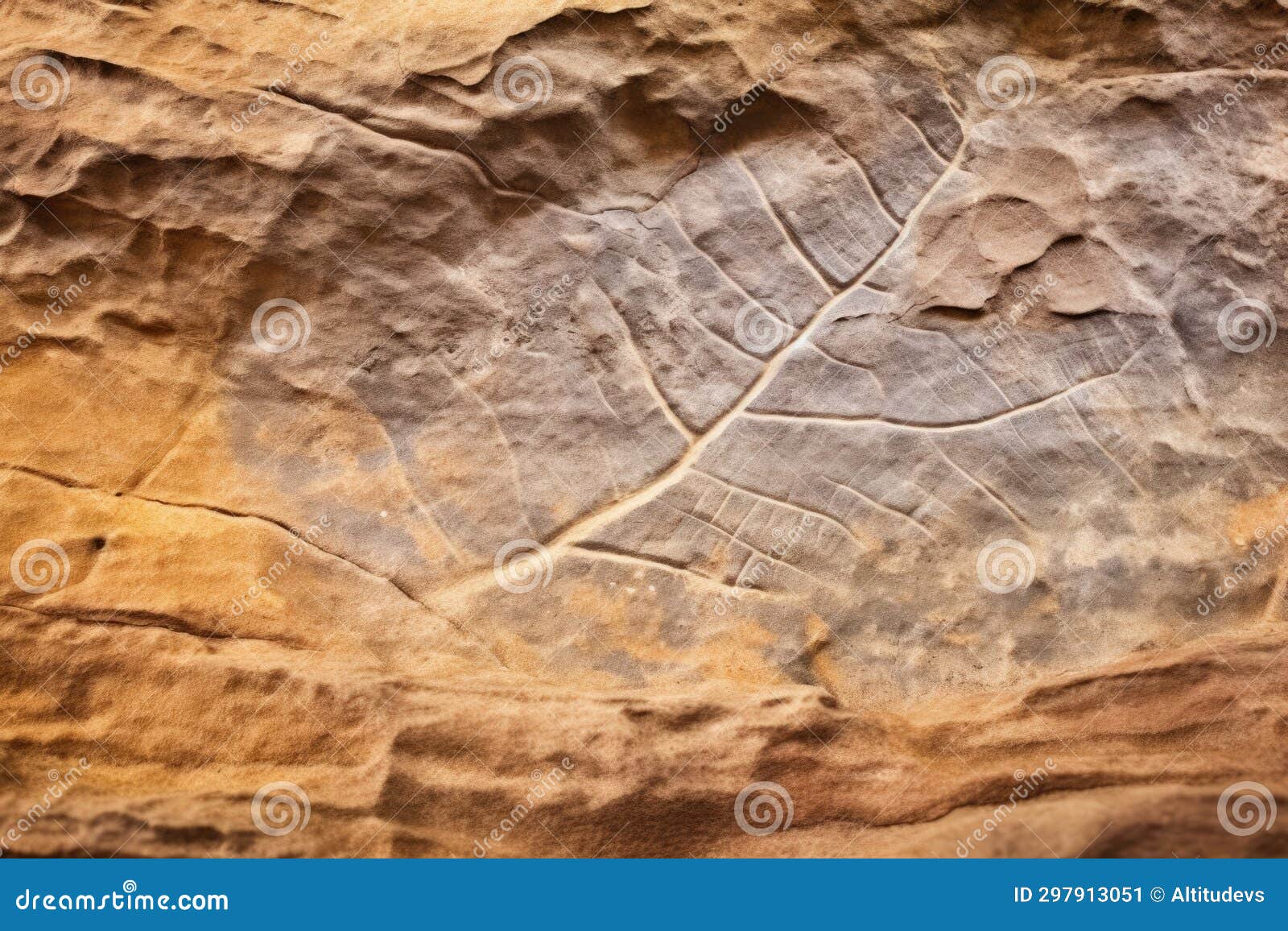 Prehistoric Leaf Imprints Fossilized in Rock Stock Image - Image of ...