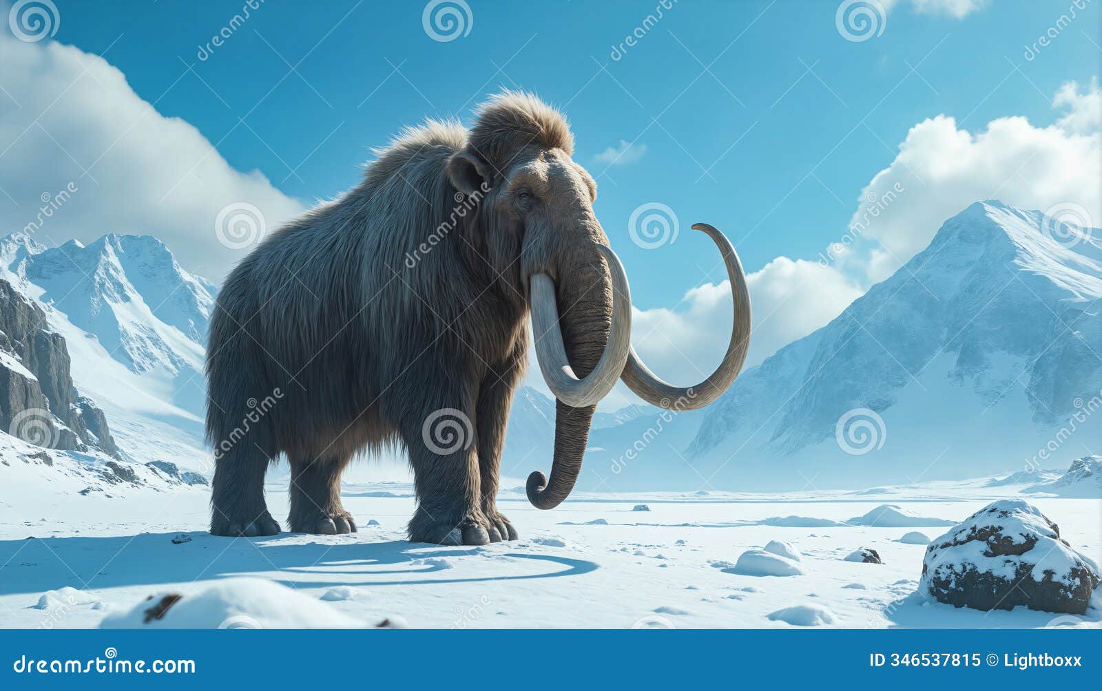 Prehistoric Mammoth Preserved Frozen In A Cube Of Ice, Generated By AI ...