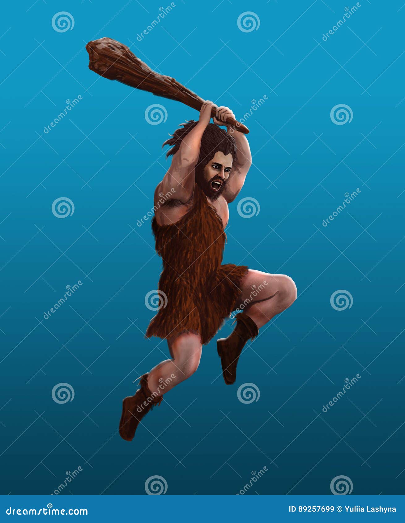 Prehistoric man stock illustration. Illustration of adventure - 89257699