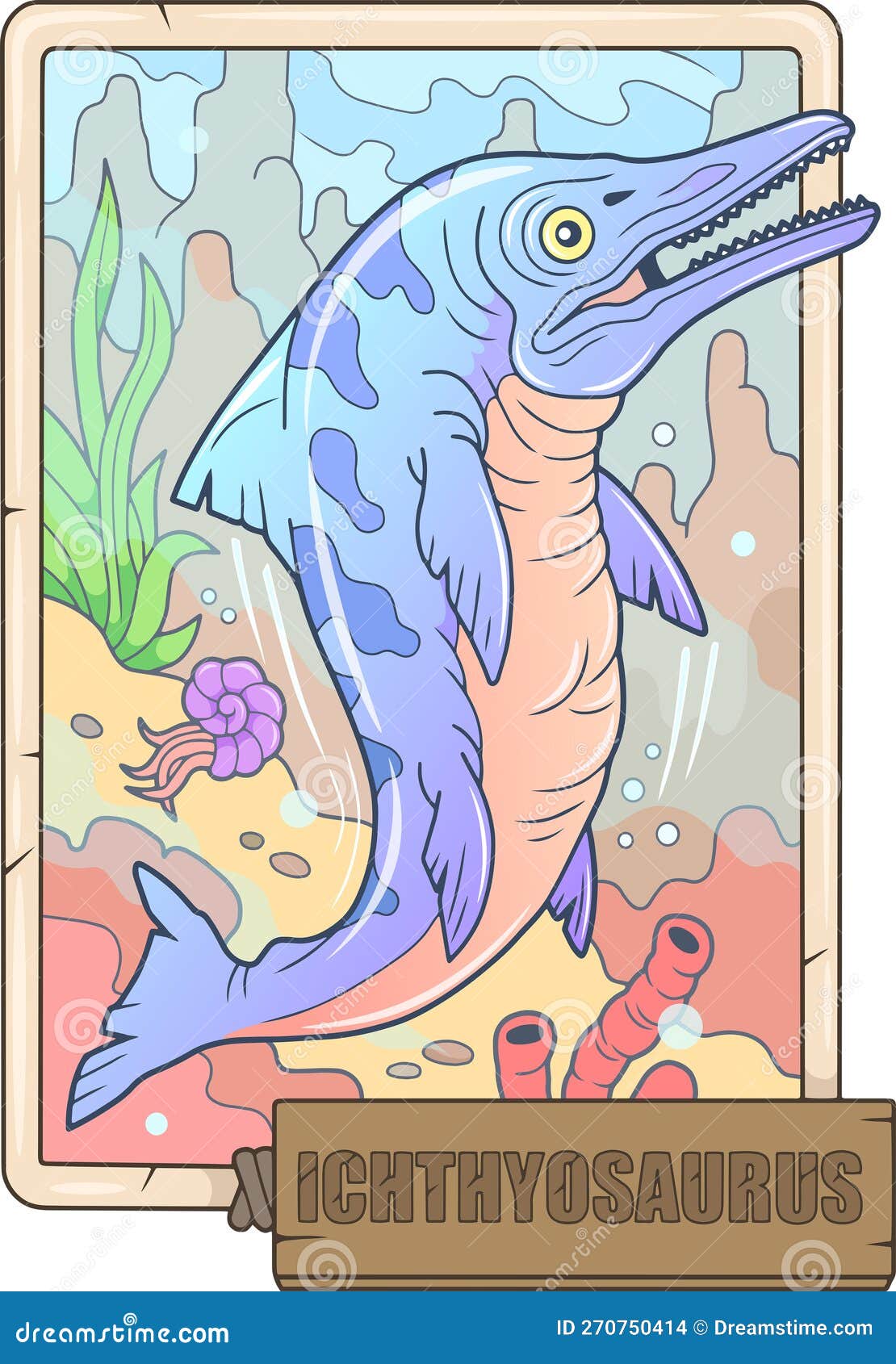 Prehistoric Marine Dinosaur Ichthyosaur Stock Vector - Illustration of ...