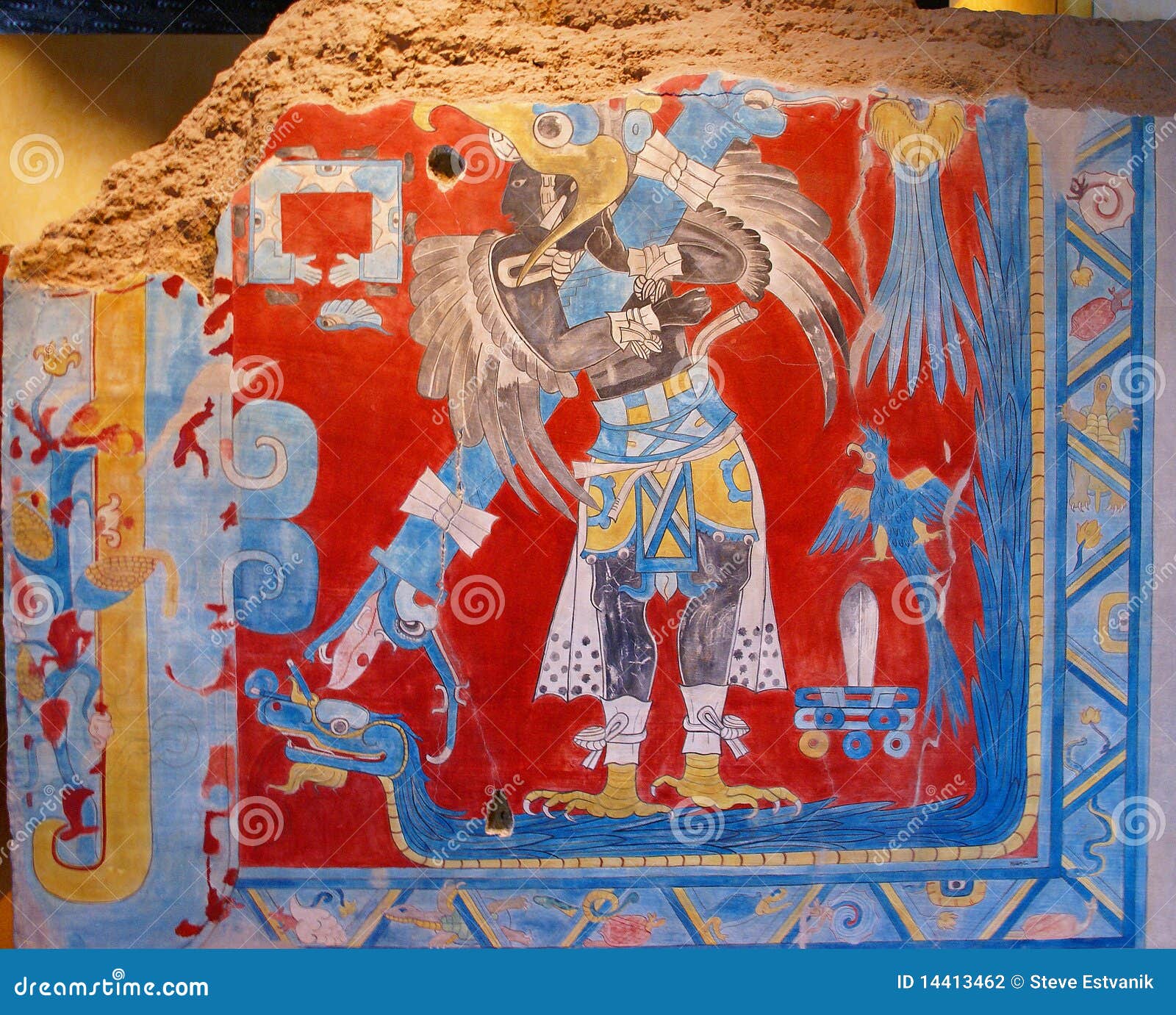 Prehistoric Mexican god stock photo. Image of fresco - 14413462