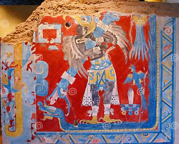 Prehistoric Mexican god stock photo. Image of fresco - 14413462
