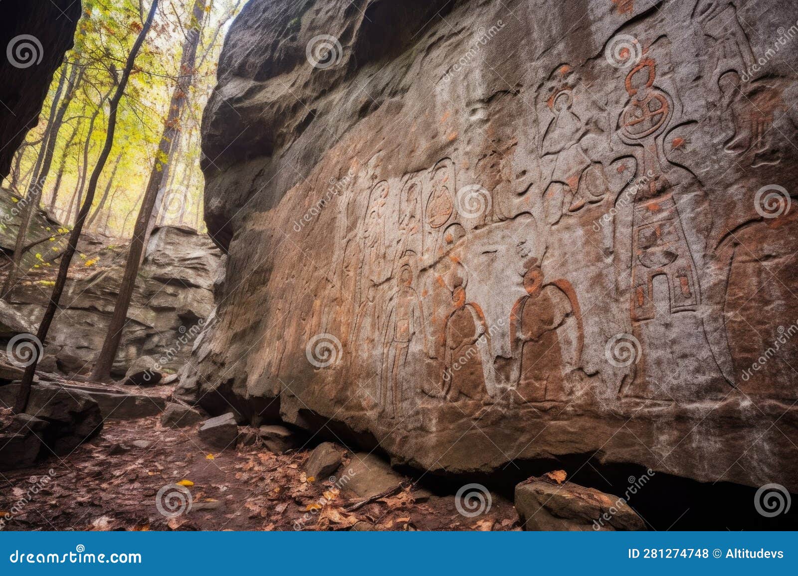 Prehistoric Petroglyphs On A Cave Wall Royalty-Free Stock Image ...