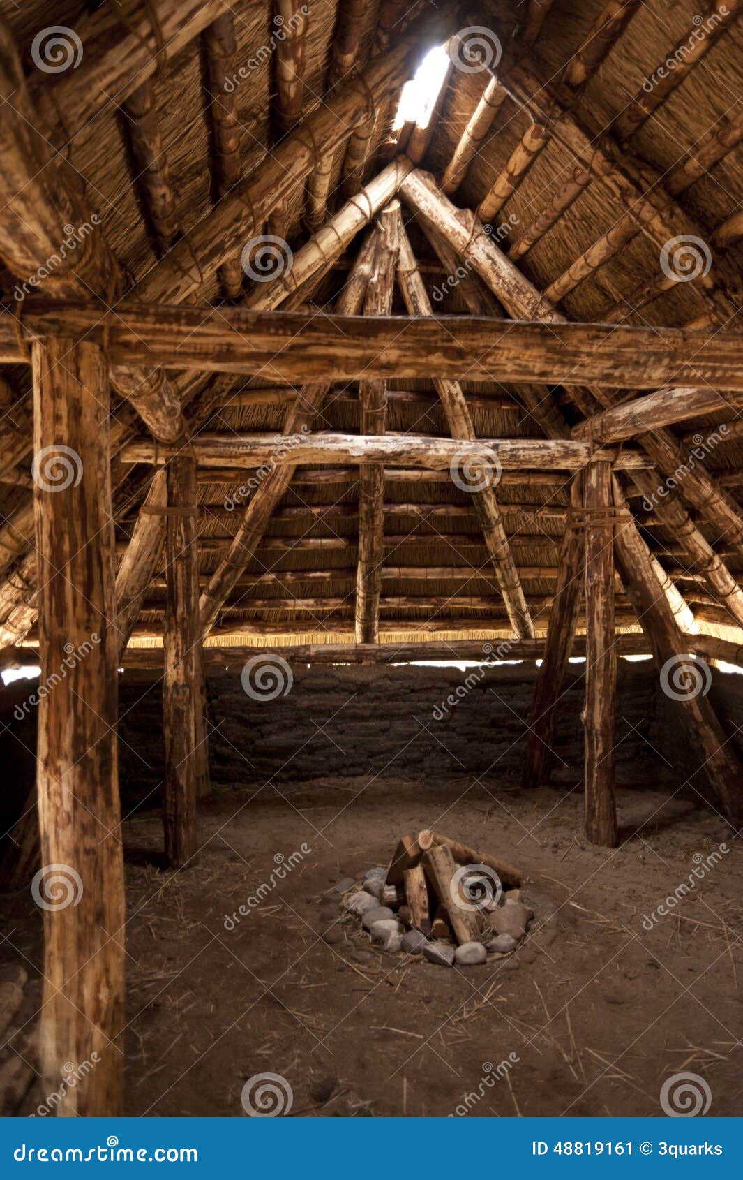 Prehistoric Reconstruction of a Stone Age House Stock Image - Image of ...