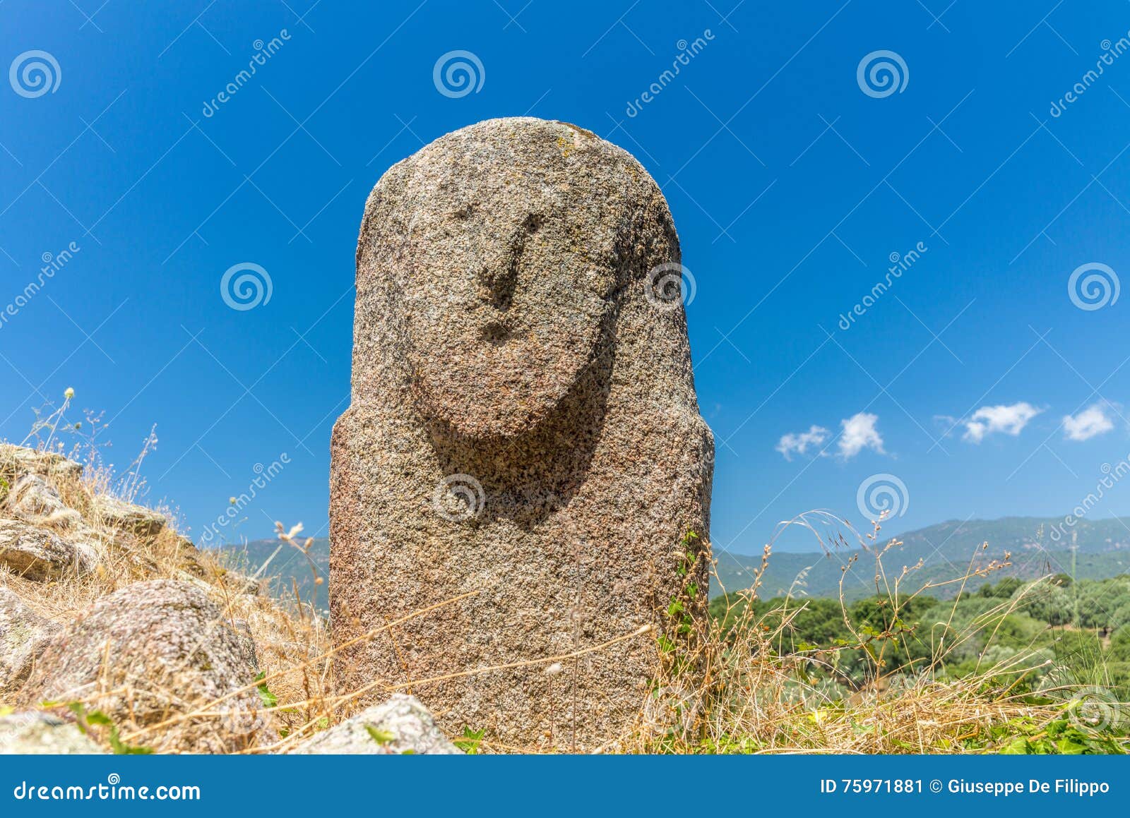 Prehistoric Statues in the Corsica Hills - 1 Stock Image - Image of ...