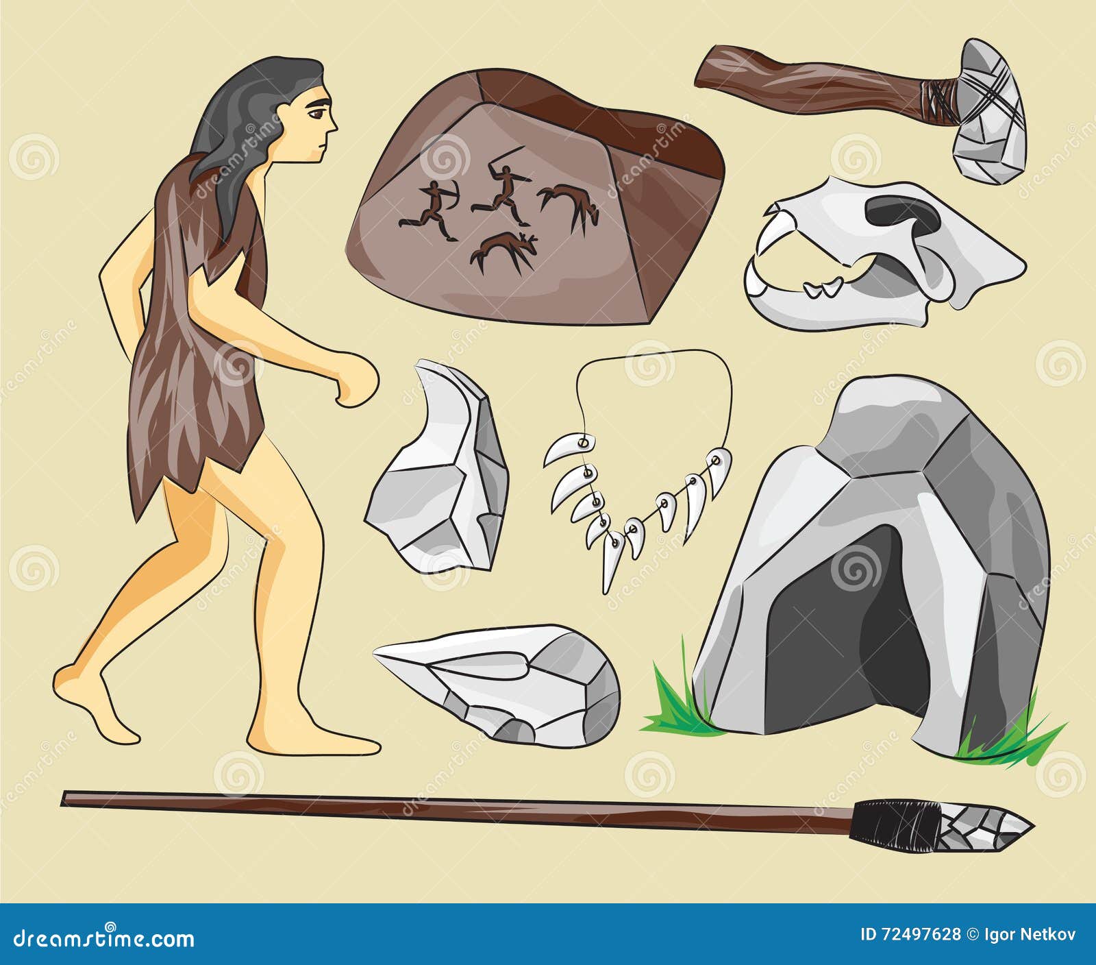 Prehistoric Stone Age Caveman Infographics Vector Illustration ... Prehistoric Stone Age Caveman Infographics Vector Illustration ...
