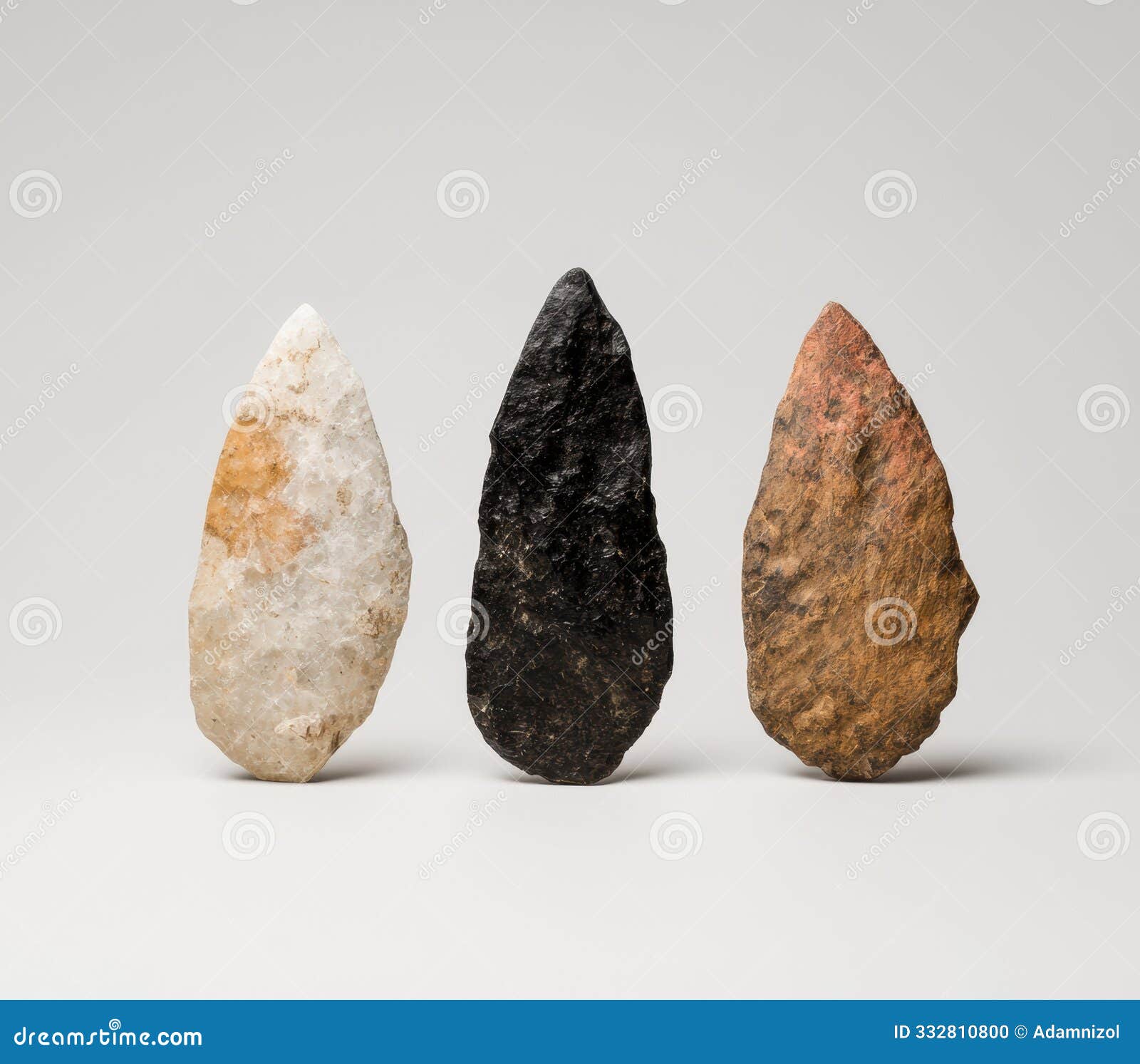 Prehistoric Stone Tools on a Plain Background Stock Illustration ...