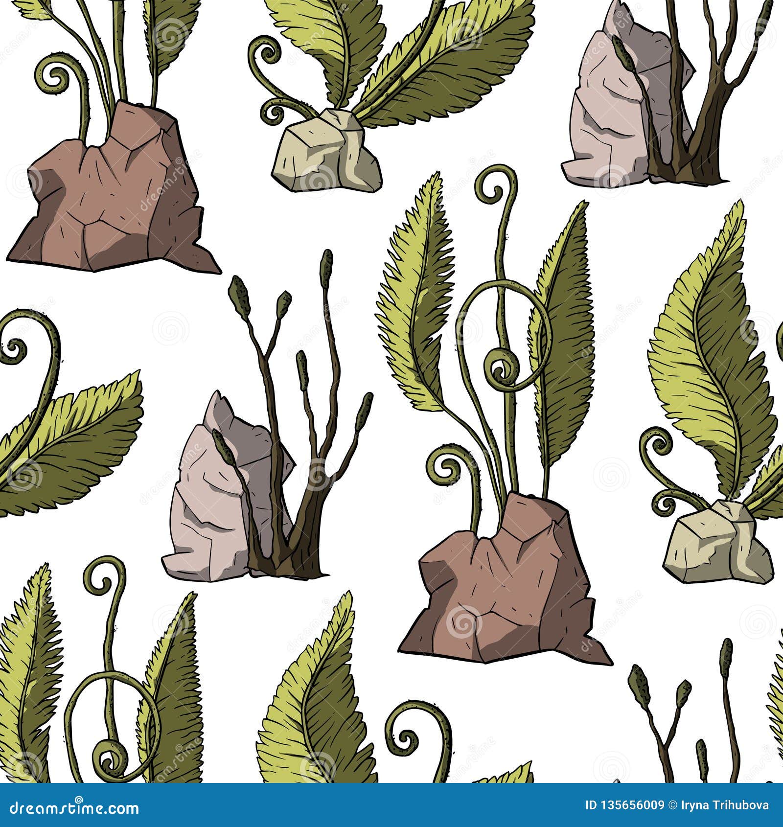 Prehistoric Vector Plants. | CartoonDealer.com #137269195