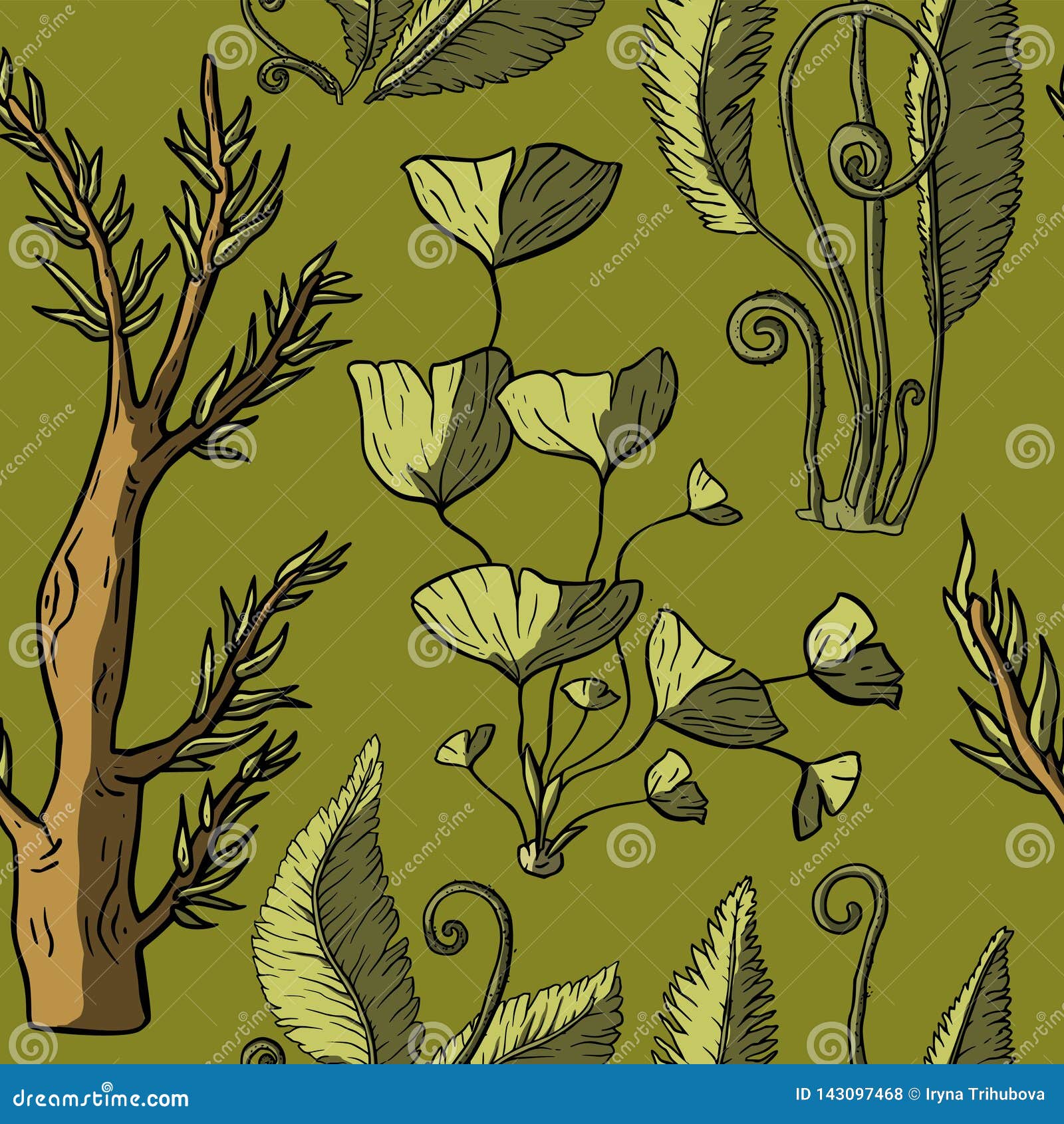 Prehistoric Vector Plants. | CartoonDealer.com #140534733