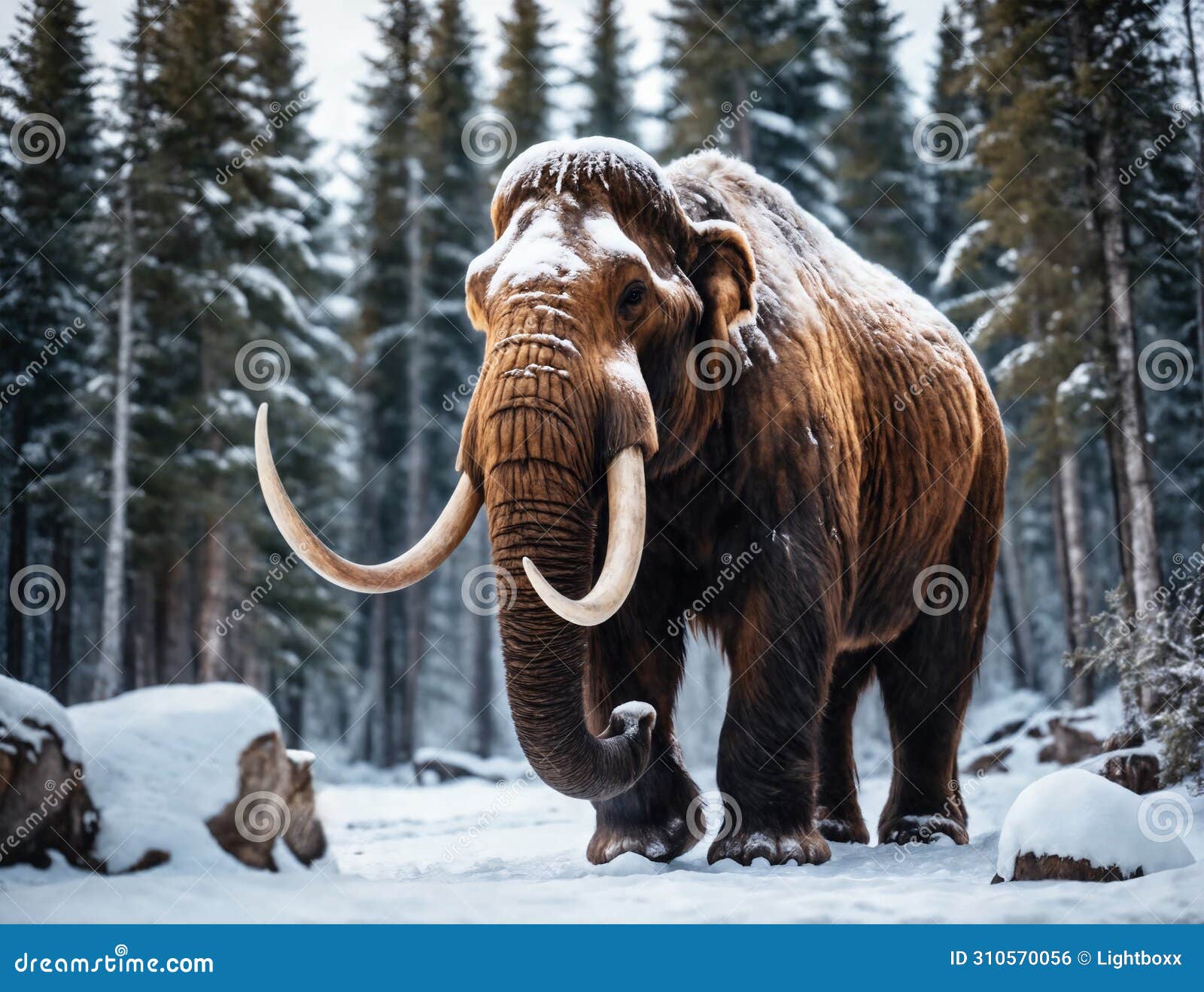 Prehistoric Wolly Mammoth, An Ancient Giant Of The Ice Age Stock Photo ...