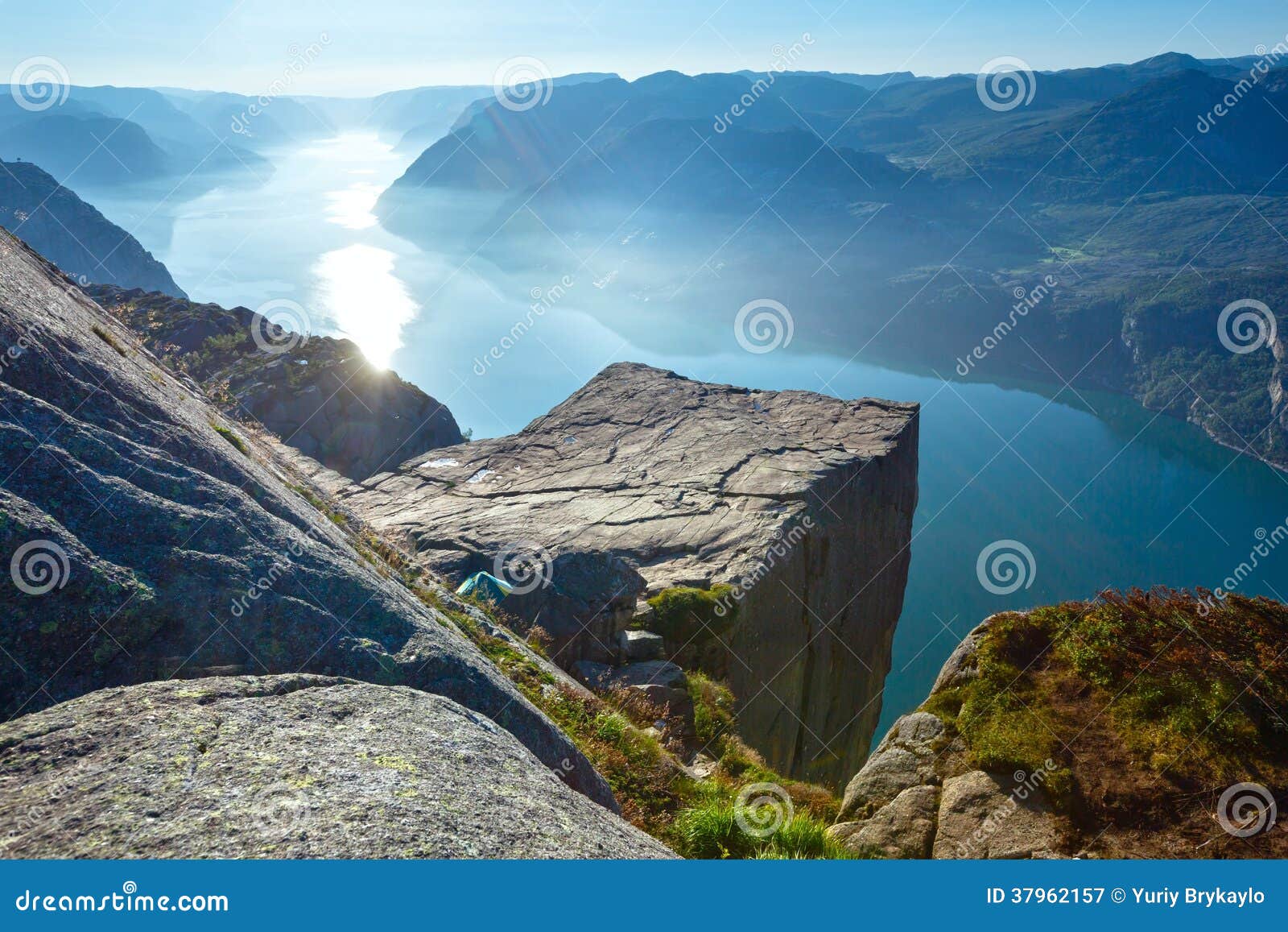 Preikestolen Massive Cliff At Fjord Lysefjord, Famous Norway Viewpoint ...