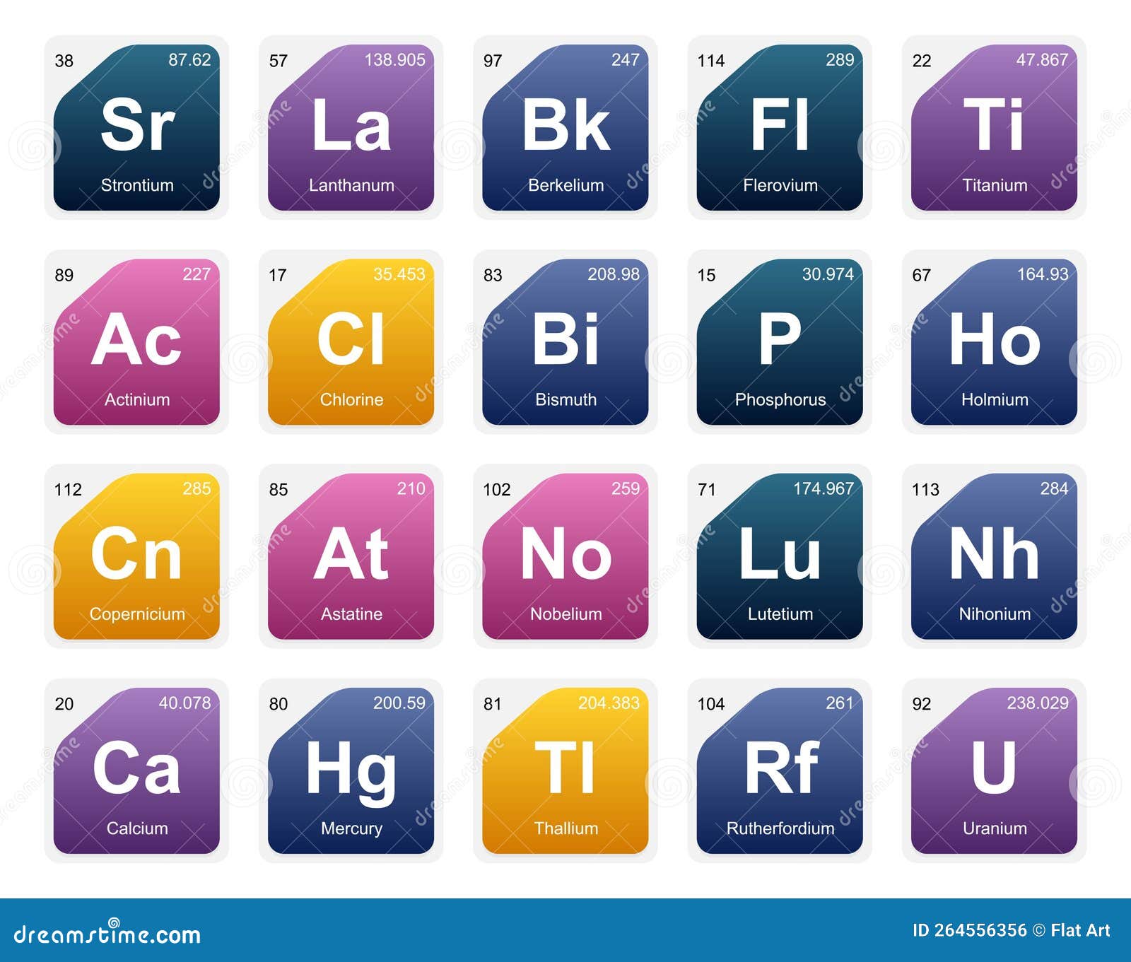 20 Preiodic-Tabelle Der Elemente Icon Pack Design Vektor Abbildung ...