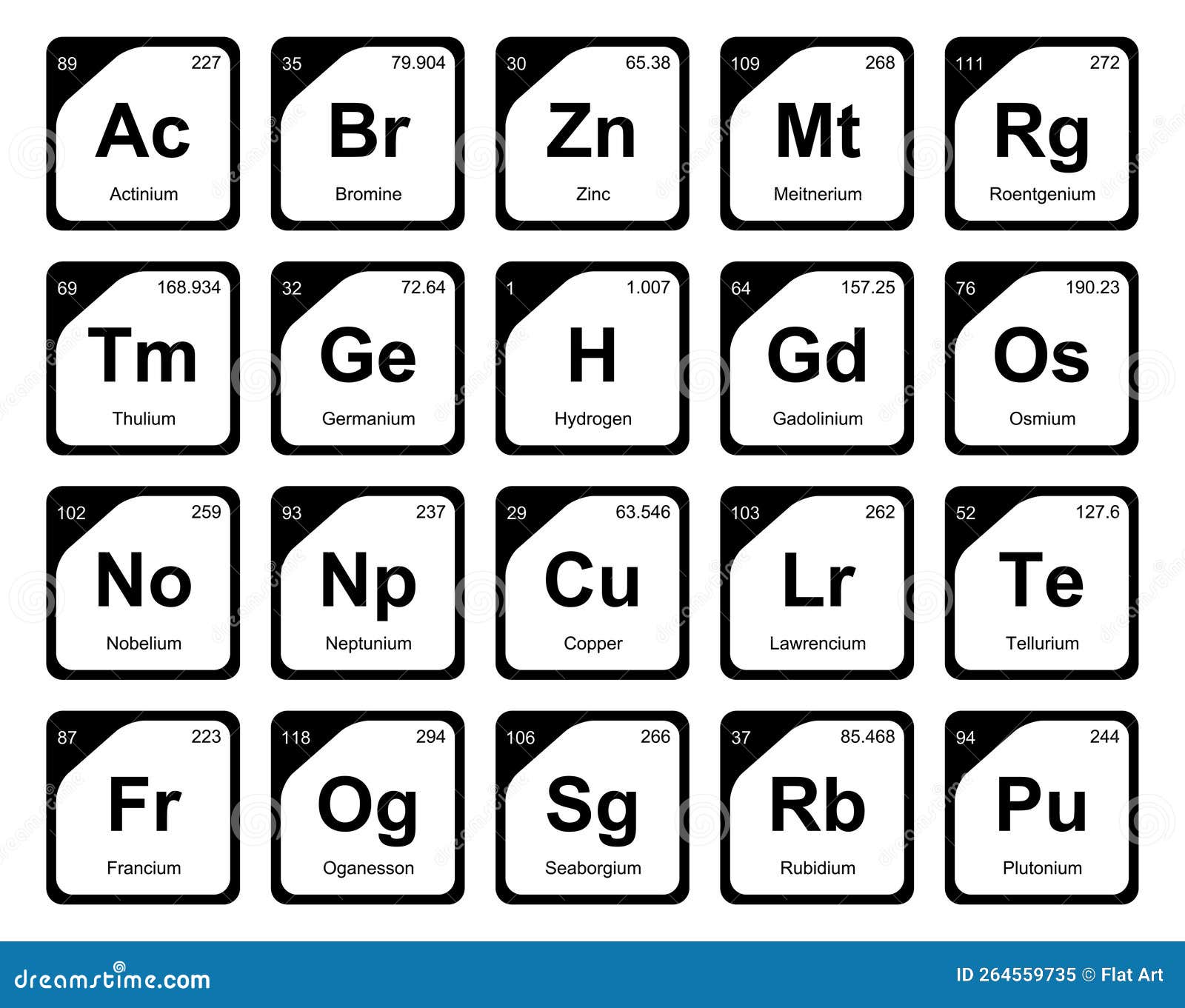 20 Preiodic-Tabelle Der Elemente Icon Pack Design Vektor Abbildung ...