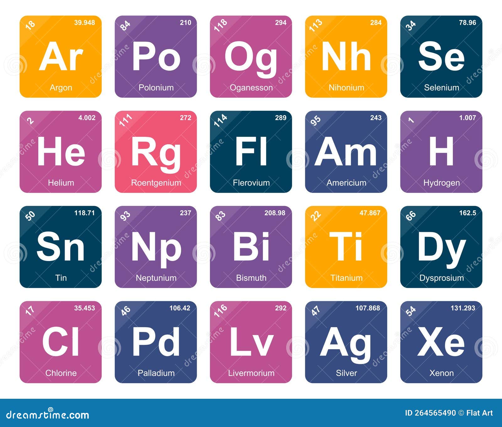 20 Preiodic-Tabelle Der Elemente Icon Pack Design Vektor Abbildung ...