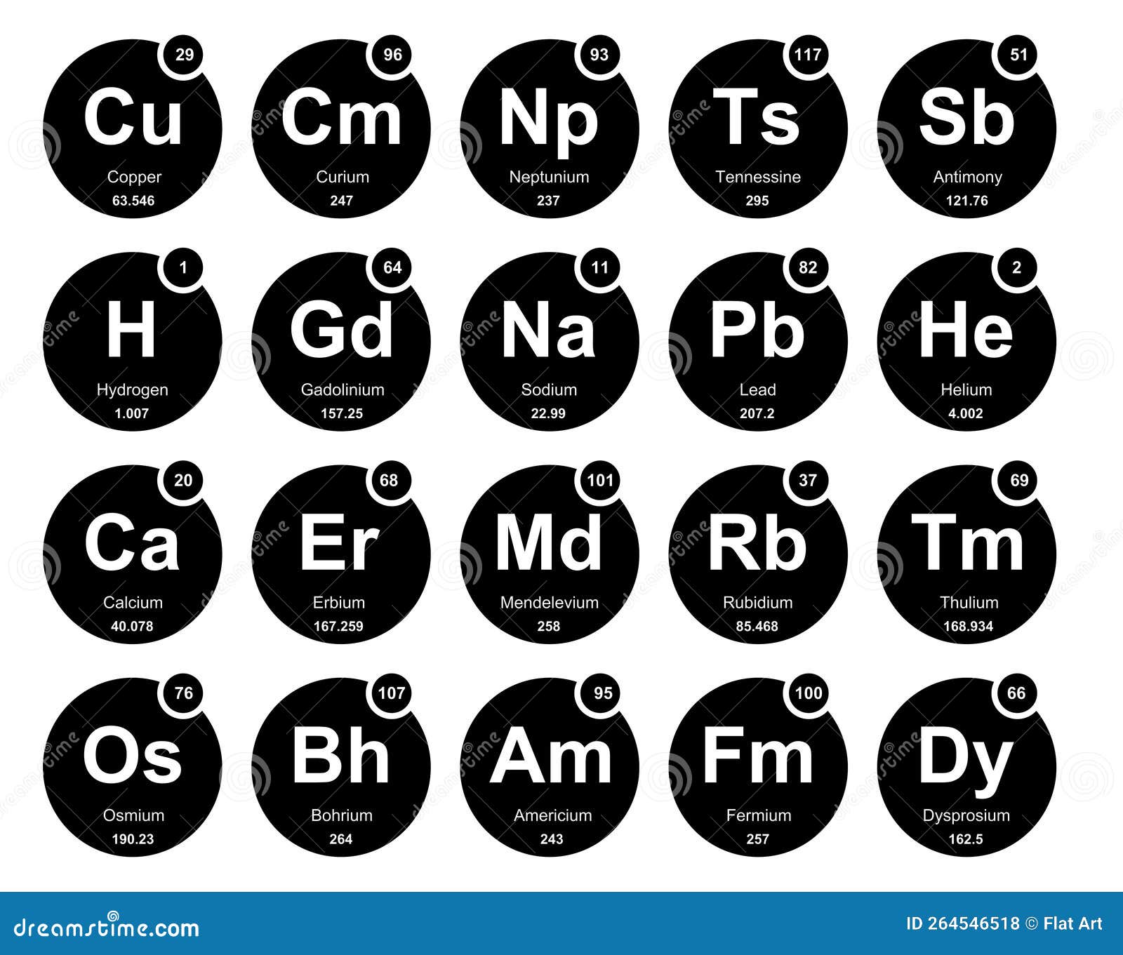 20 Preiodic Table of the Elements Icon Pack Design Stock Vector ...