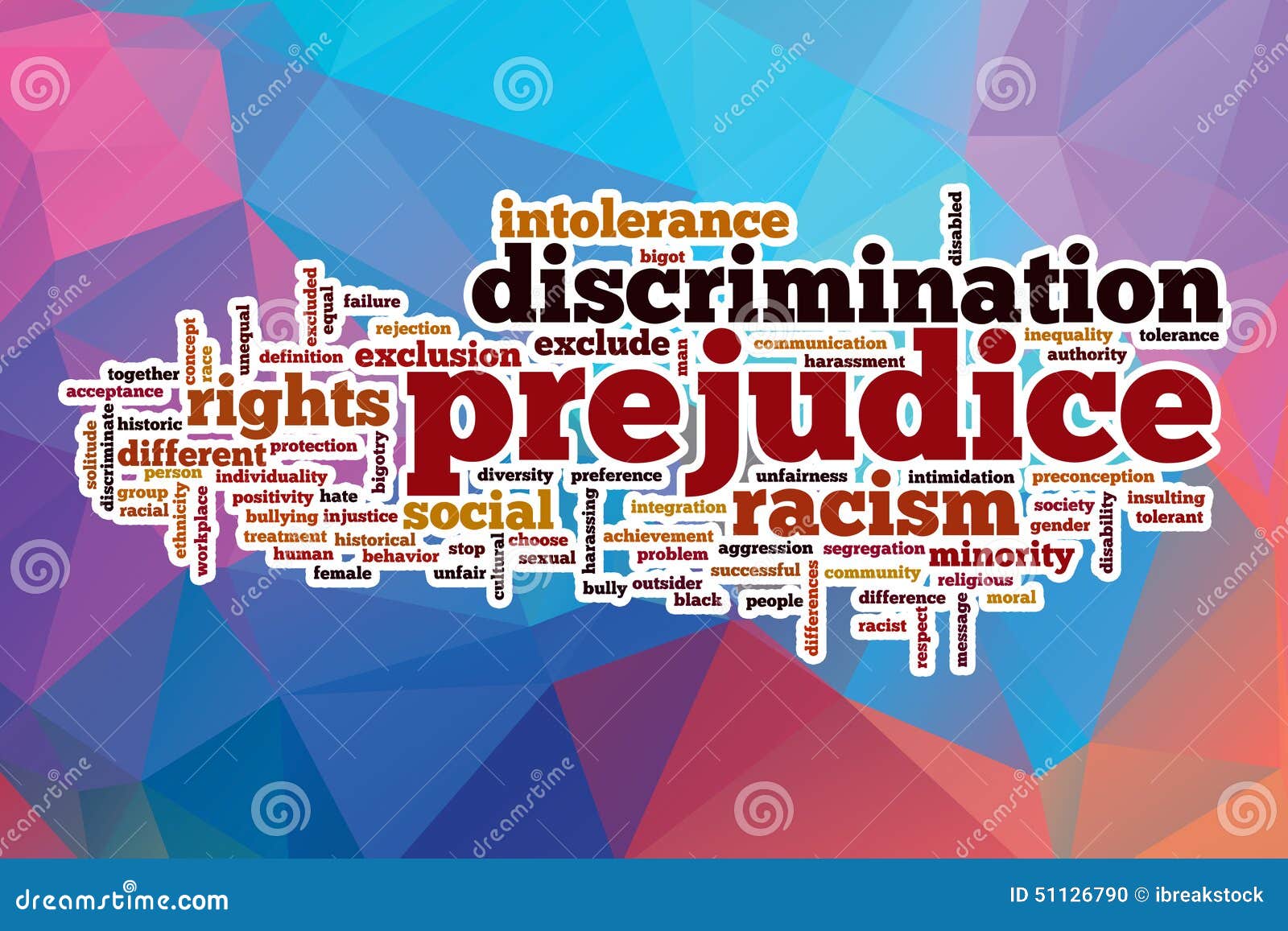 Prejudice Word Cloud with Abstract Background Stock Illustration ...