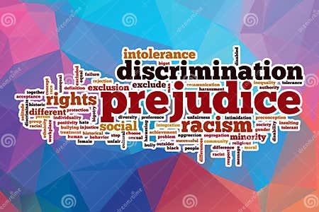 Prejudice Word Cloud with Abstract Background Stock Illustration ...