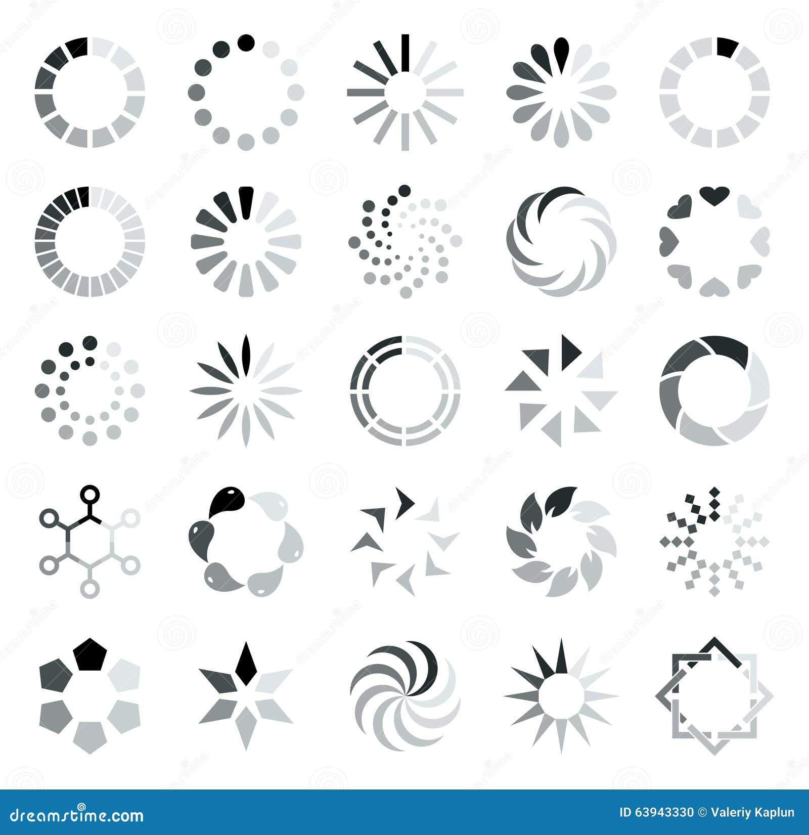 Preloader Elements. stock vector. Illustration of indicator - 63943330