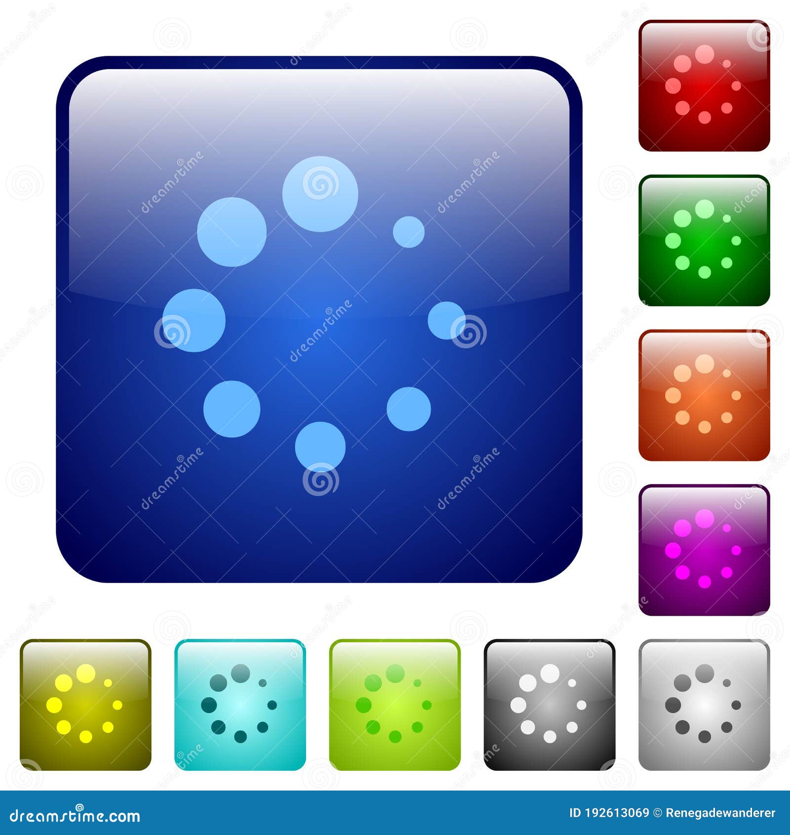Preloader Symbol Color Square Buttons Stock Vector - Illustration of ...