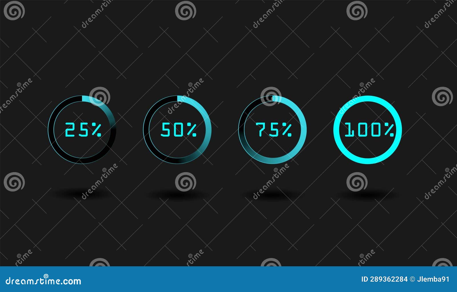 Blue Preloaders And Progress Loading Bars. Stock Illustration ...