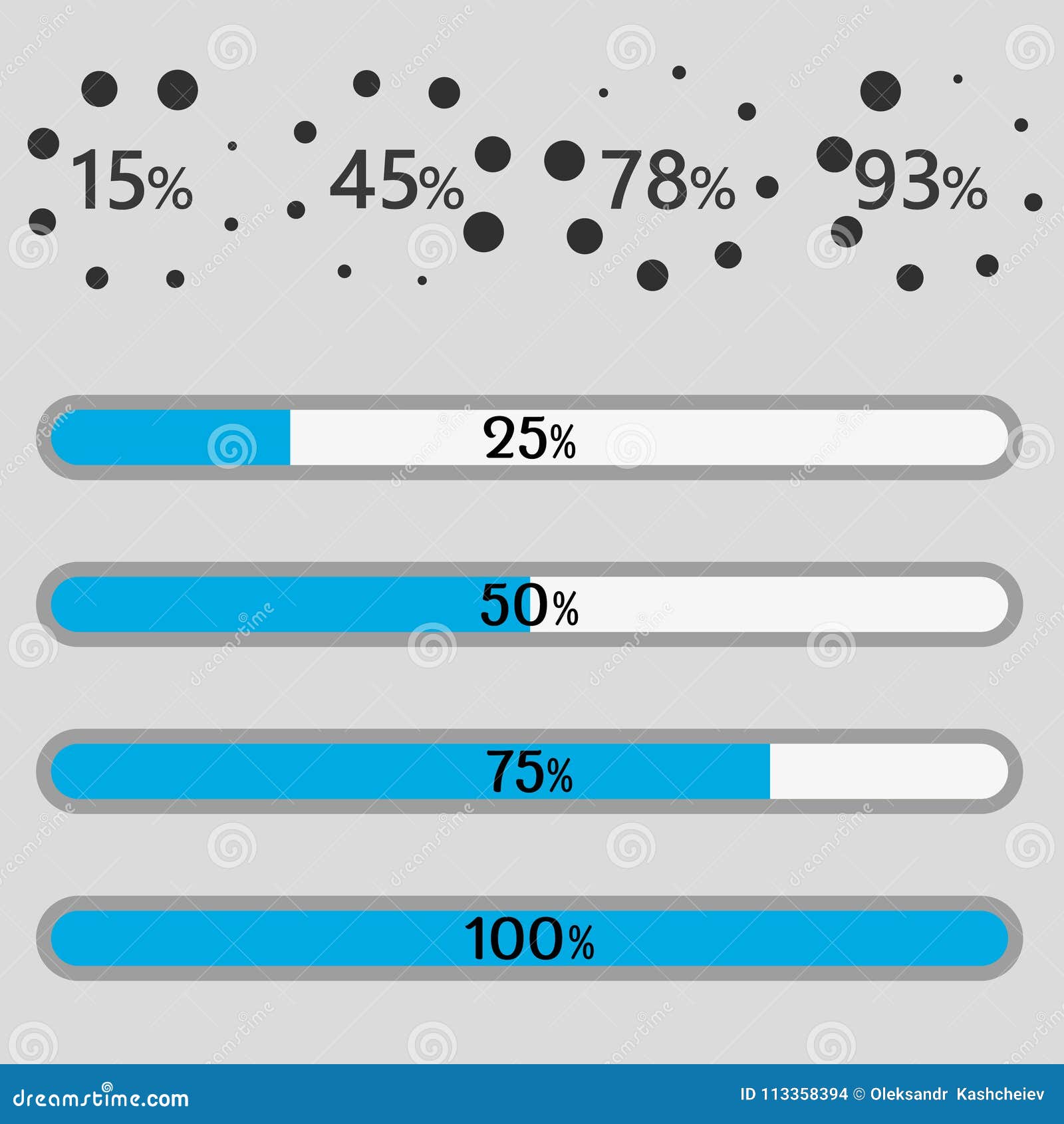 Preloaders and Progress Loading Bars Template Set. Vector Illustration ... Preloaders and Progress Loading Bars Template Set. Vector Illustration ...