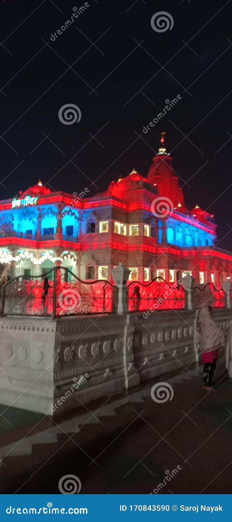 Prem Mandir stock photo. Image of mandir, lightly, temple - 170843590