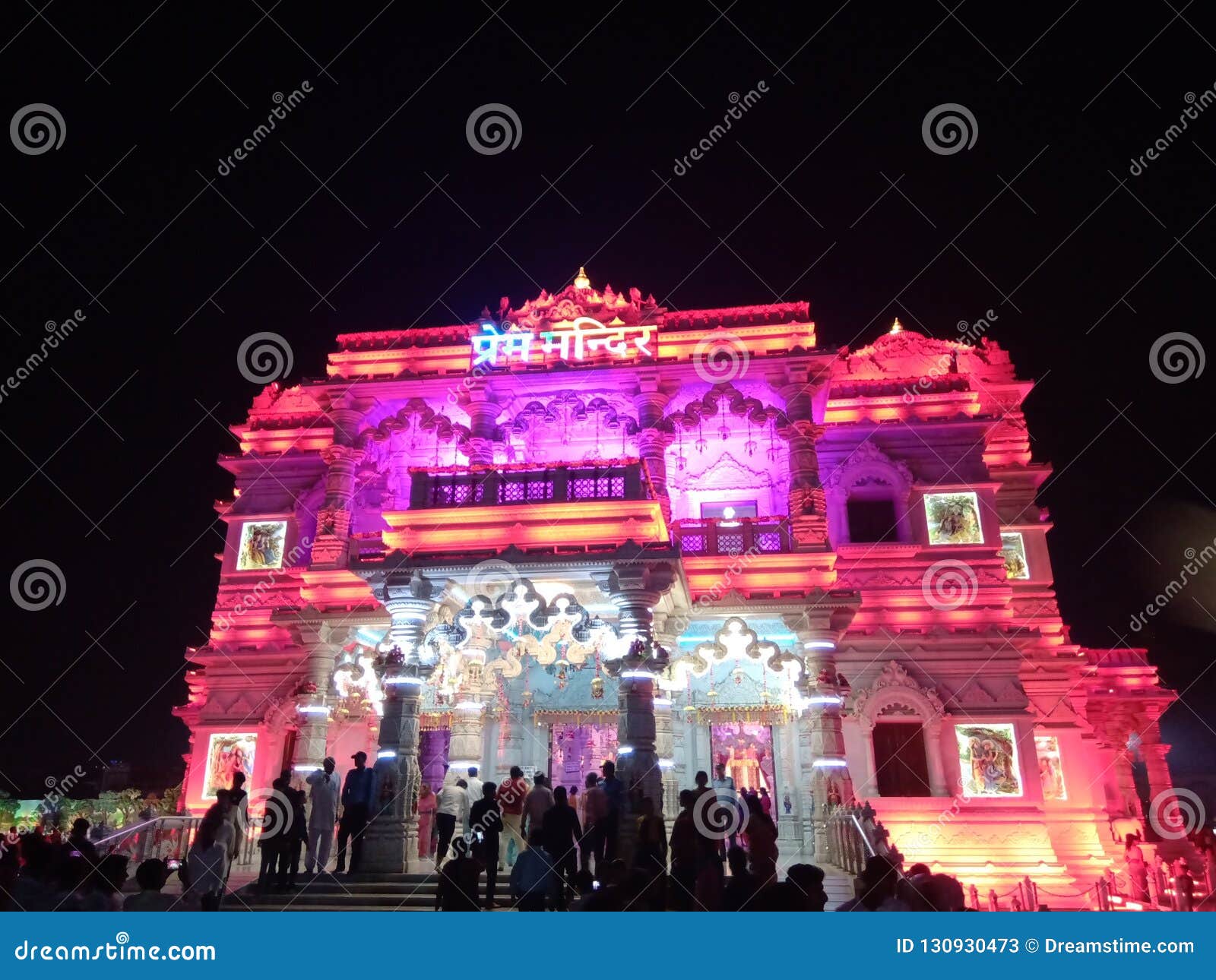 Prem Mandir Mathura editorial stock photo. Image of mathura - 130930473