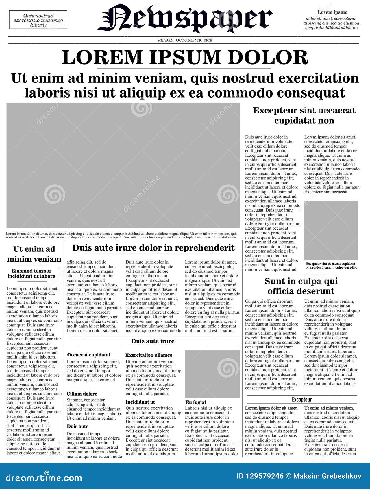 Première page de journal illustration stock. Illustration du presse ...