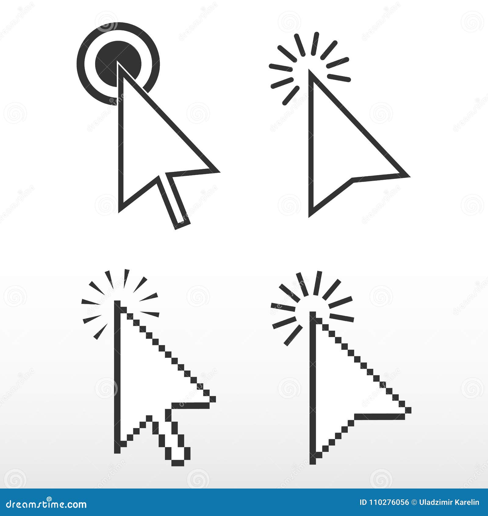 Premi Il Clic Il Bottone Clicca Il Cursore Qui, Dito Illustrazione ...