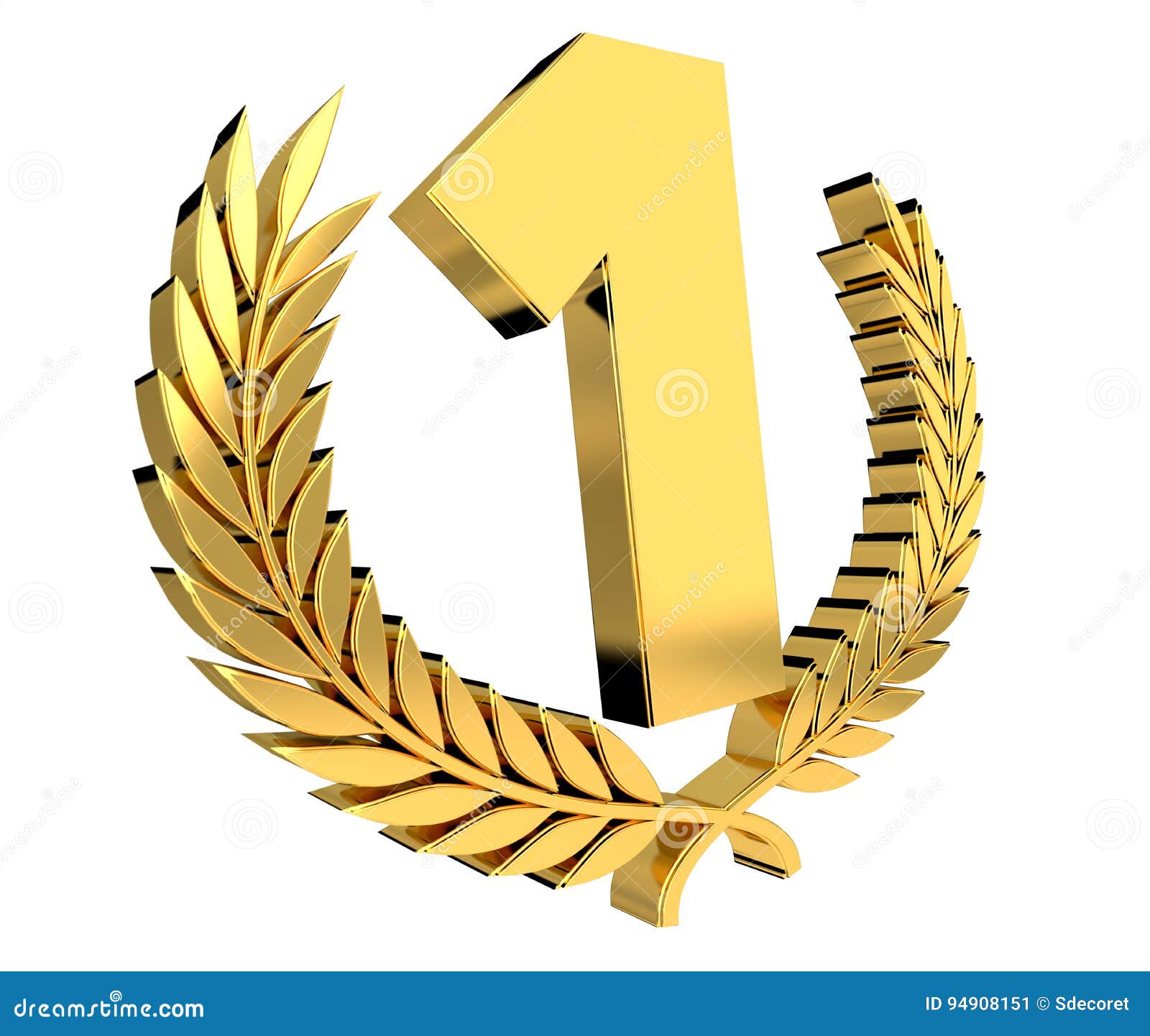 Premier Rendu D'or De L'icône 3D Des Prix Illustration Stock ...