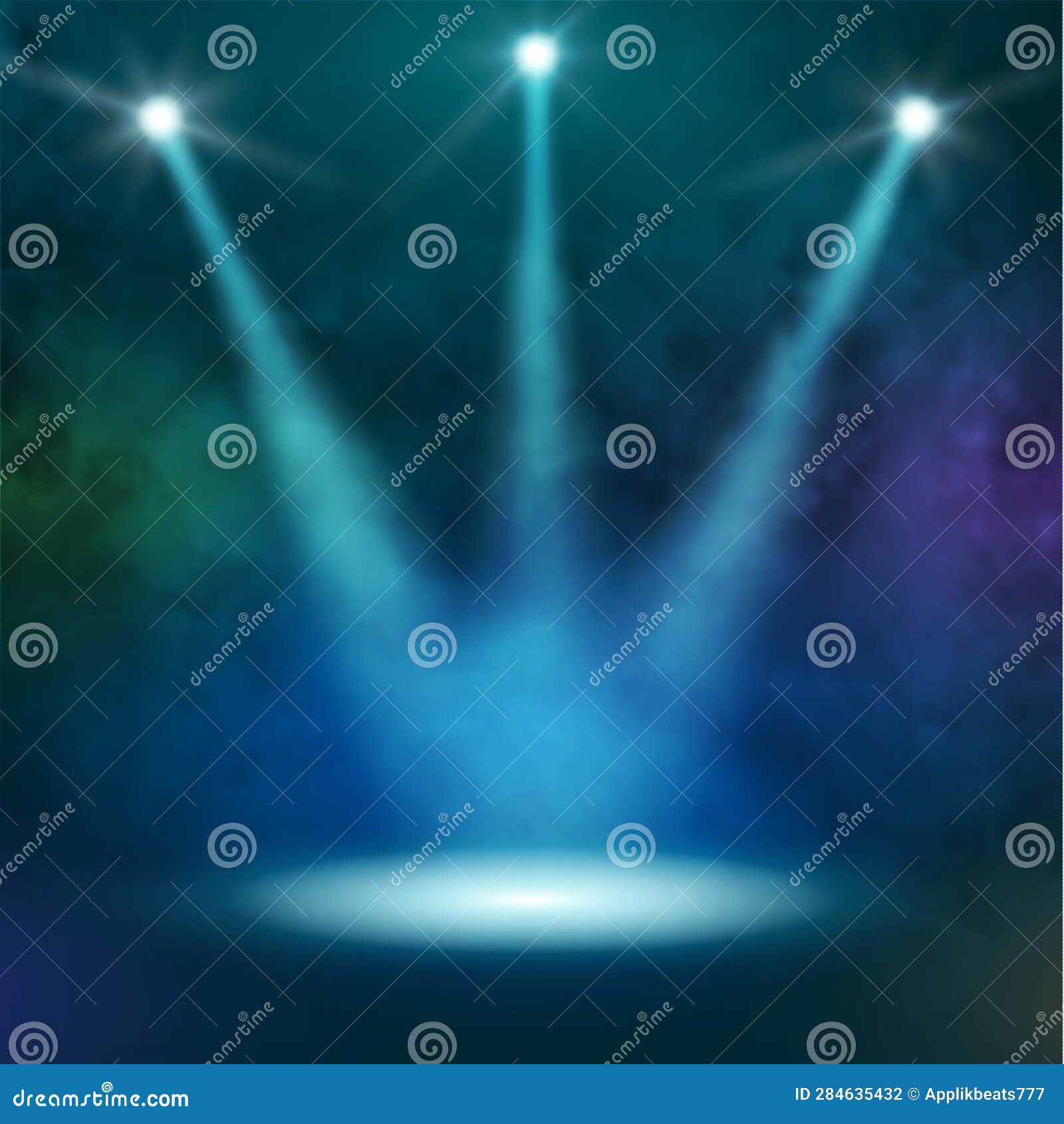 Premiere Blue Show Background Sparkles. Smoky Vector Stage Shining with ...