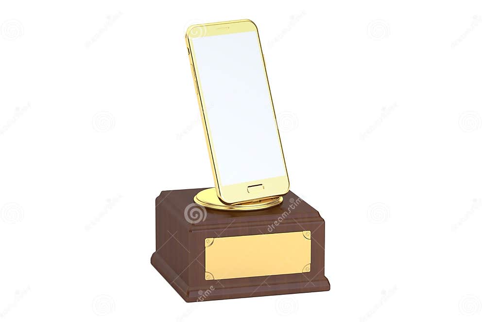Premio De Oro De Smartphone, Representación 3D Stock de ilustración ...