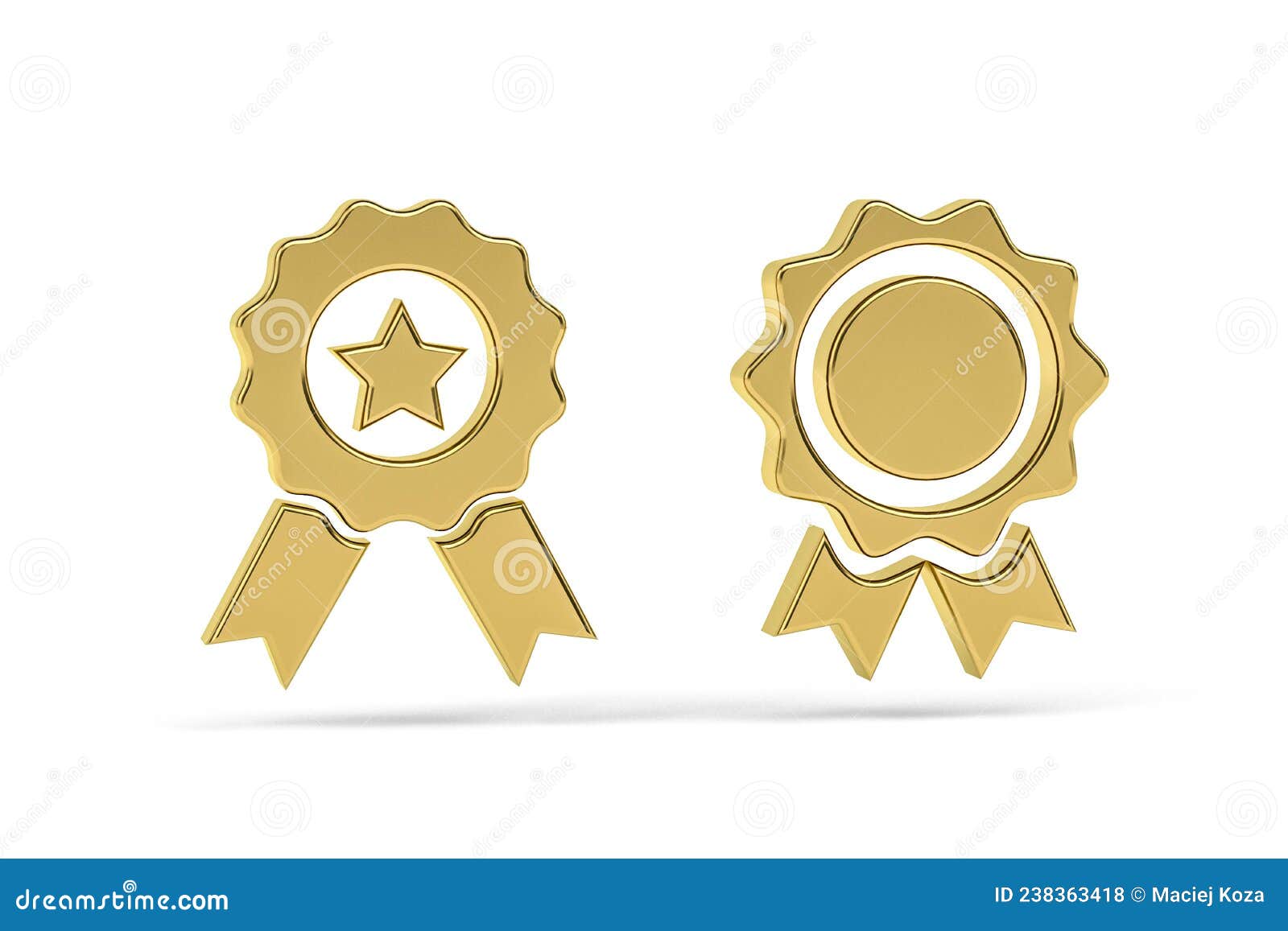 Premio Dorado 3d Aislado En Fondo Blanco Stock de ilustración ...