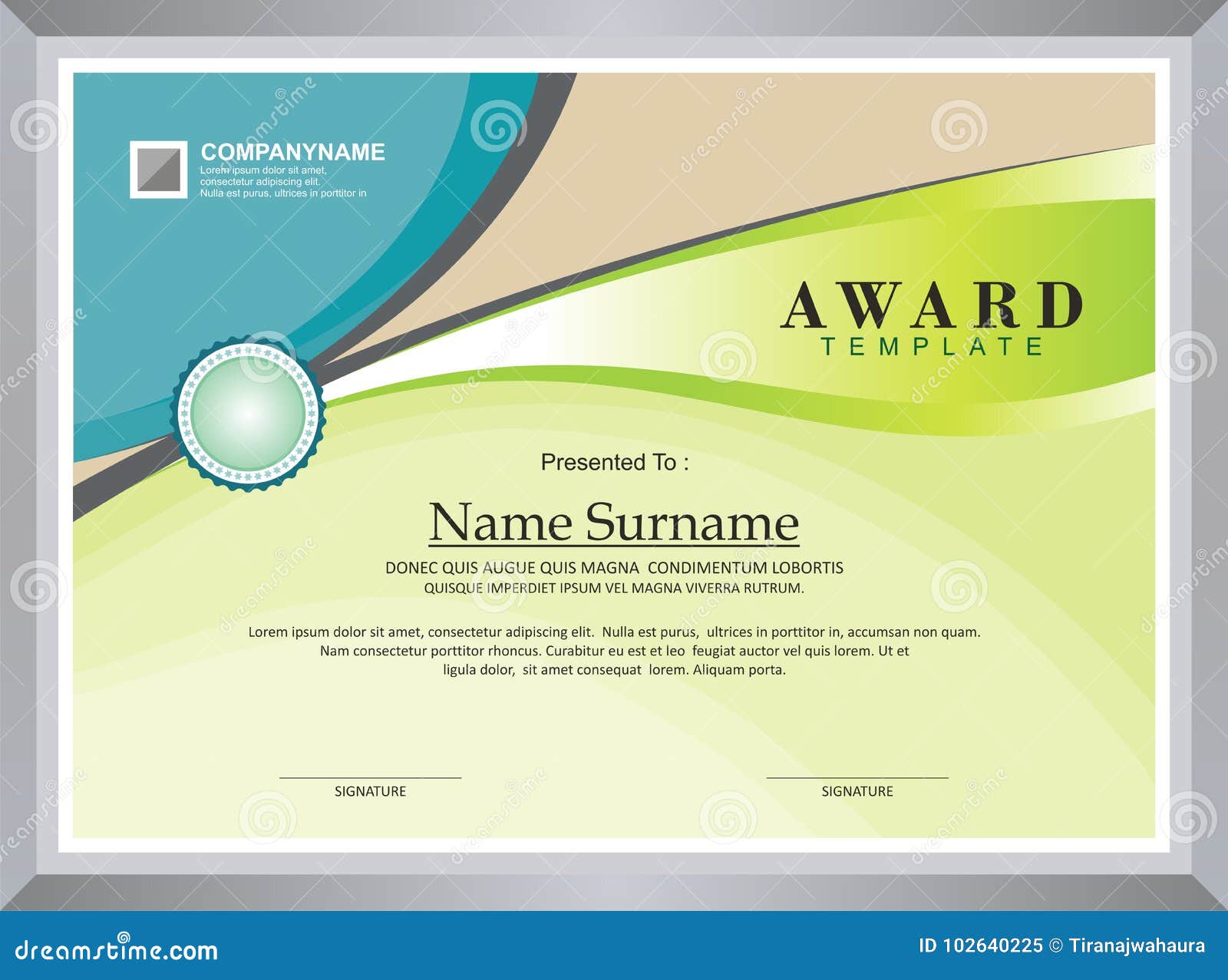 Premio - Plantilla Del Diploma Ilustración del Vector - Ilustración de ...