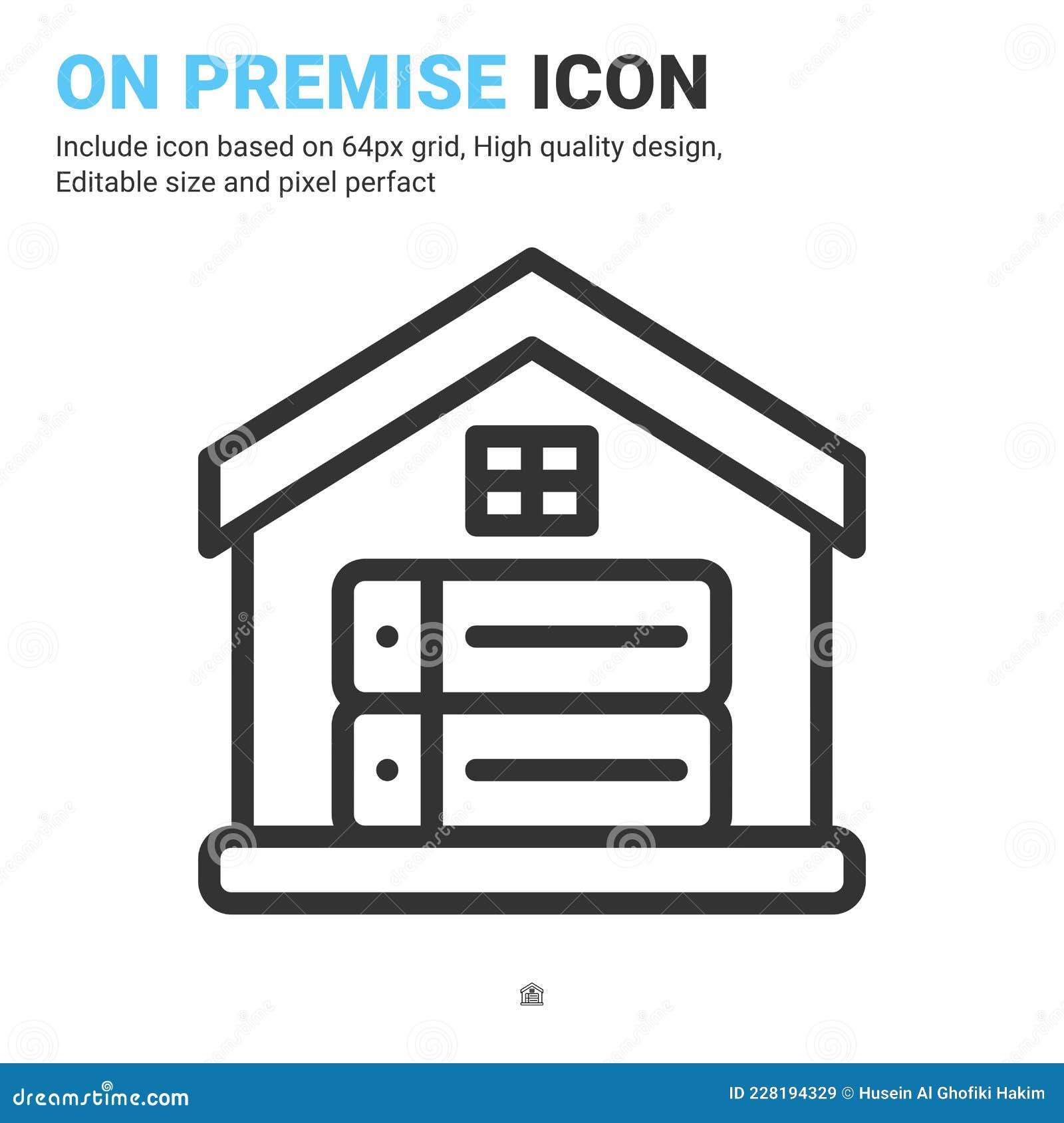 On Premise Icon Vector With Outline Style Isolated On White Background ...