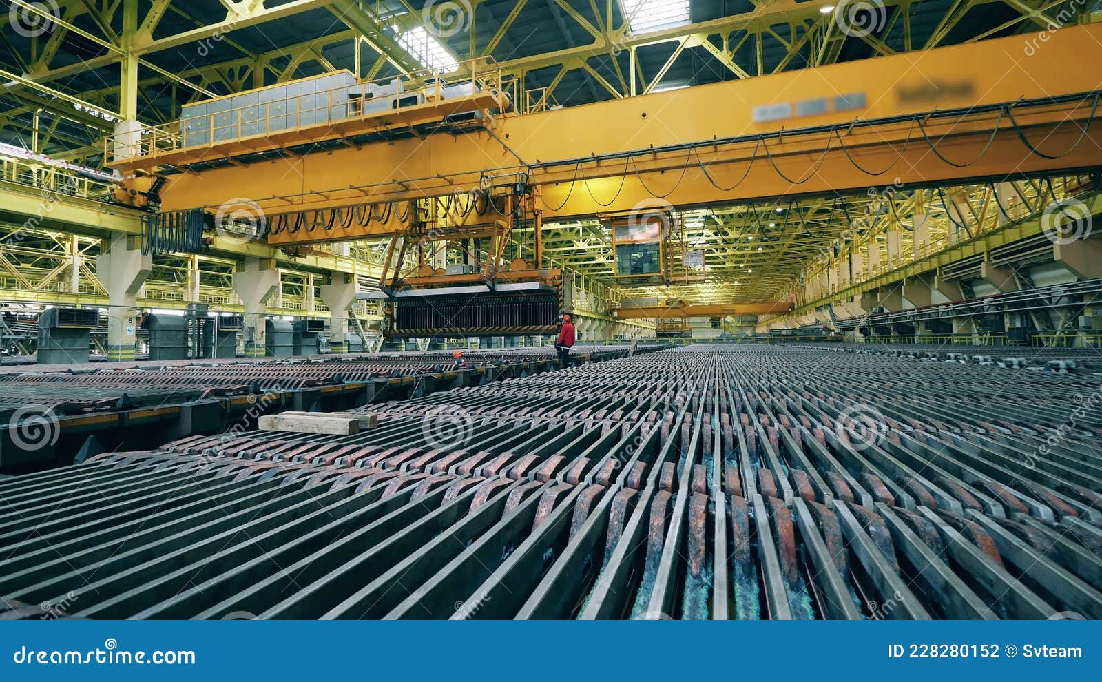 Premises of a Copper Factory with Machines and Staff Stock Footage ...