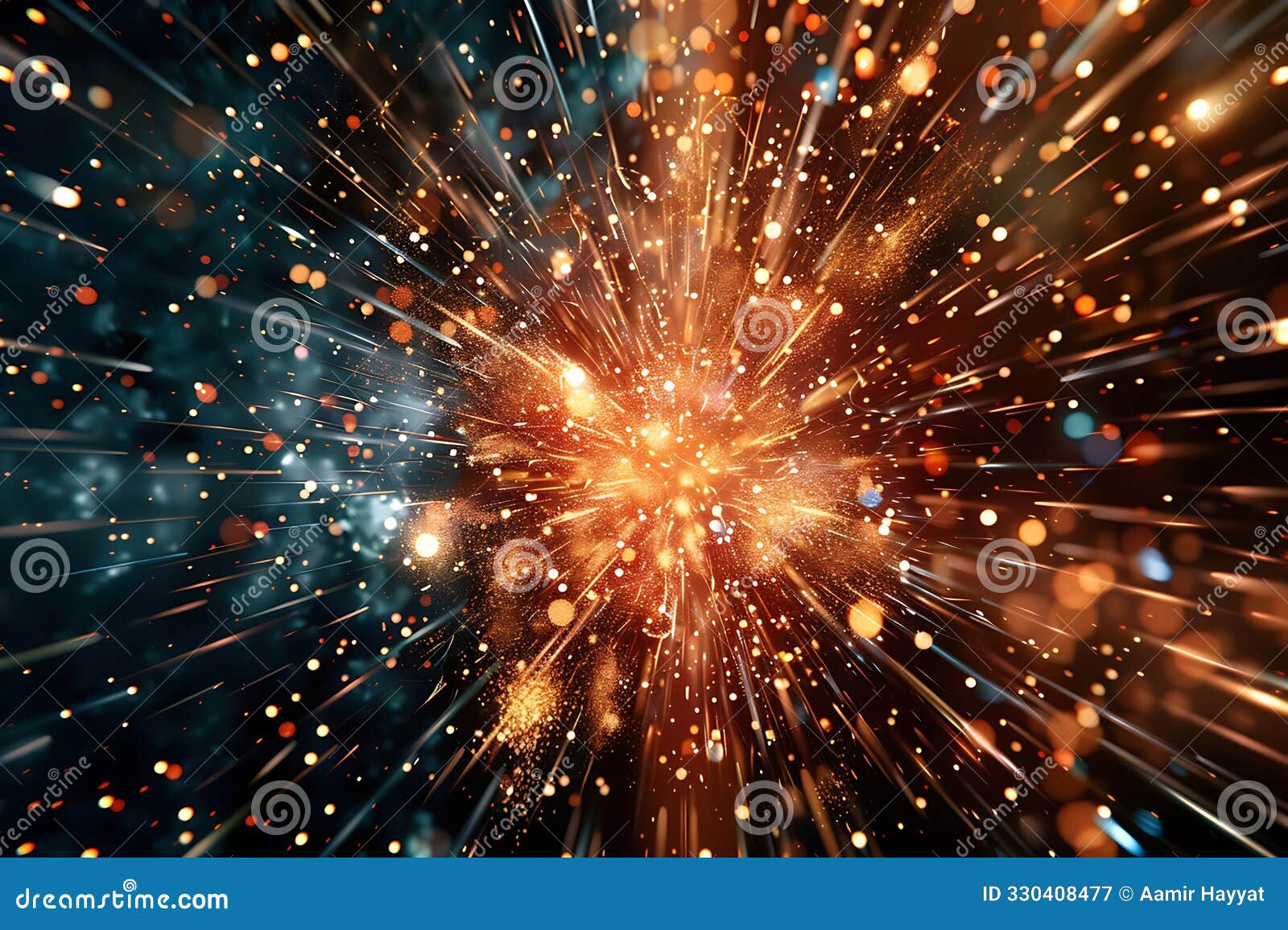 An Explosive Burst Of Sparks And Fire, With Sparks Also Flying From The ...